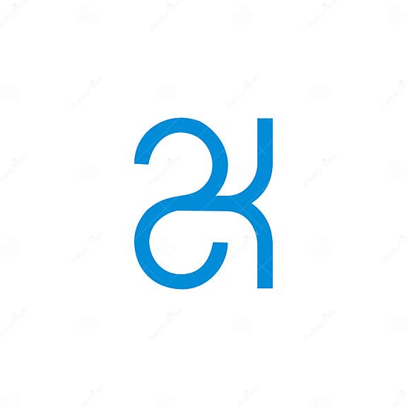 Letter 2k Linked Abstract Lines Logo Vector Stock Vector - Illustration ...