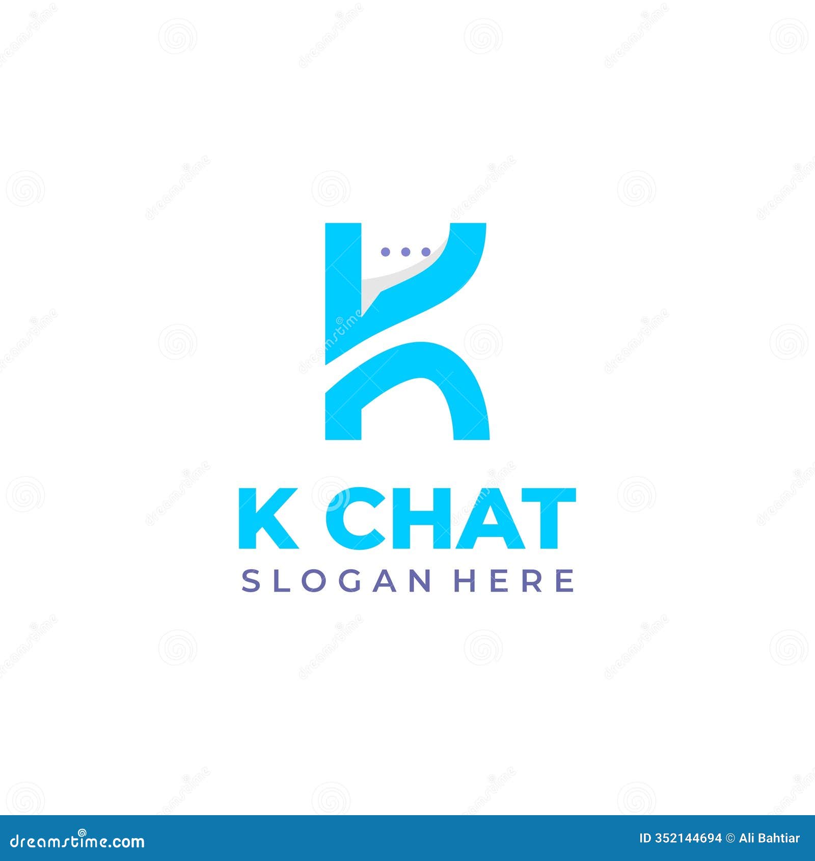 Letter K Logo Combination with Chat Icon Stock Illustration ...