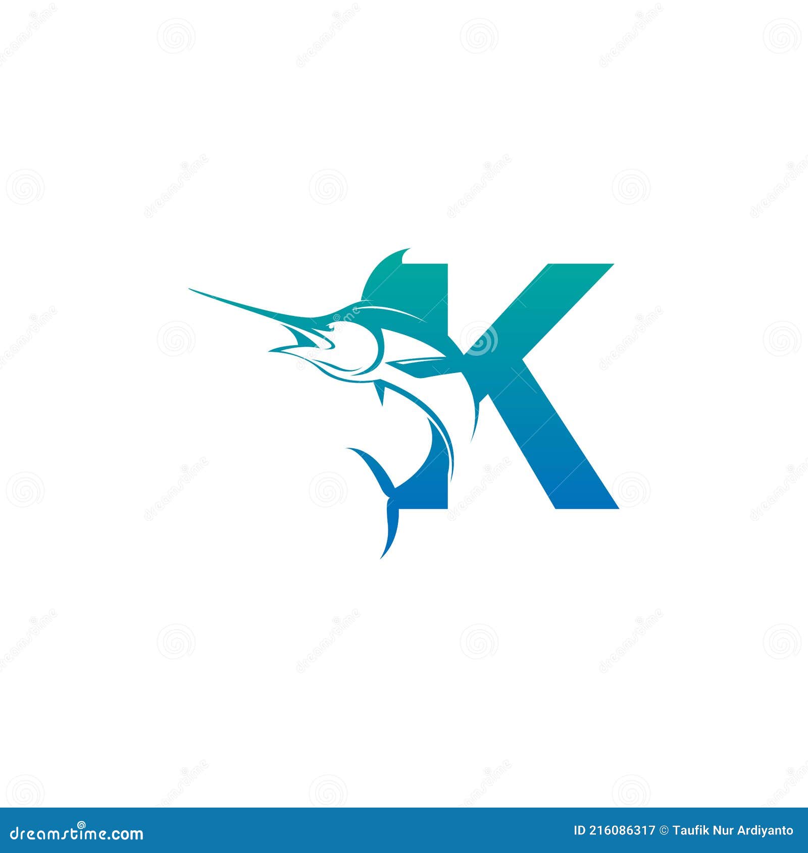 Letter K Logo Icon with Fish Design Symbol Template Stock Vector ...