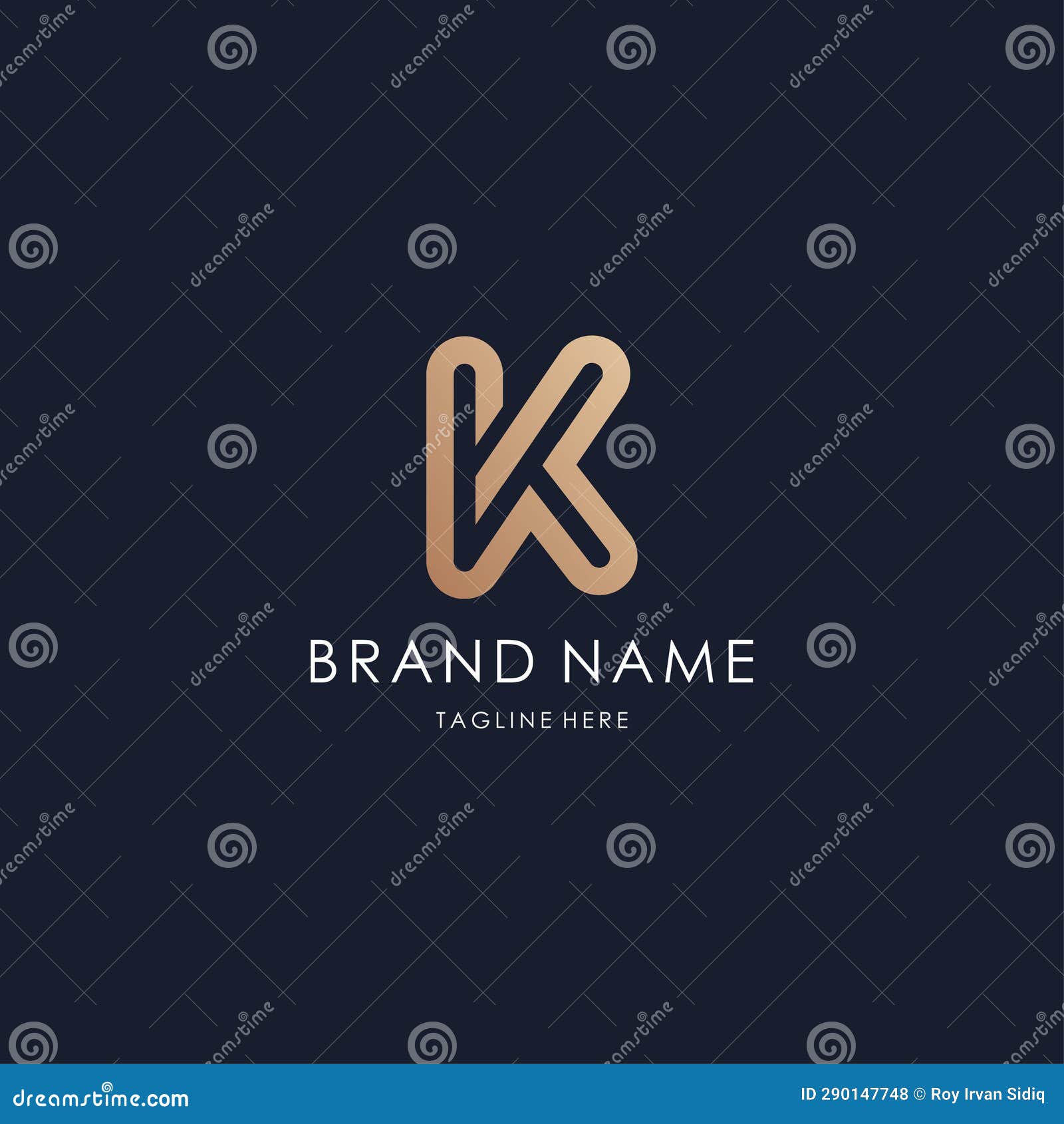 Letter K Logo Monogram Initial Creative ROUNDED Line Design Luxury ...