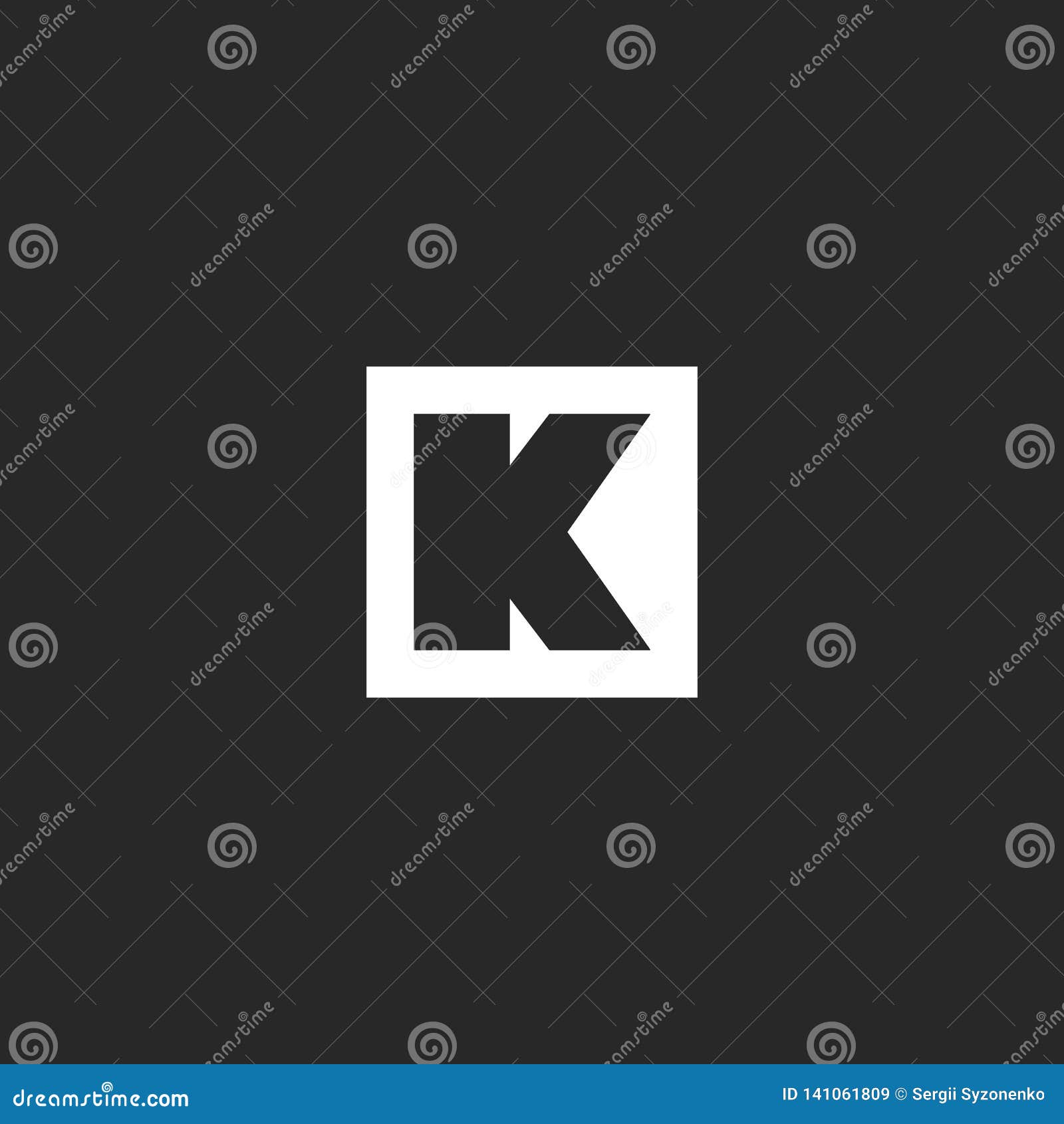 Letter K Logo Monogram Square Frame Geometric Shape, Simple Linear ...