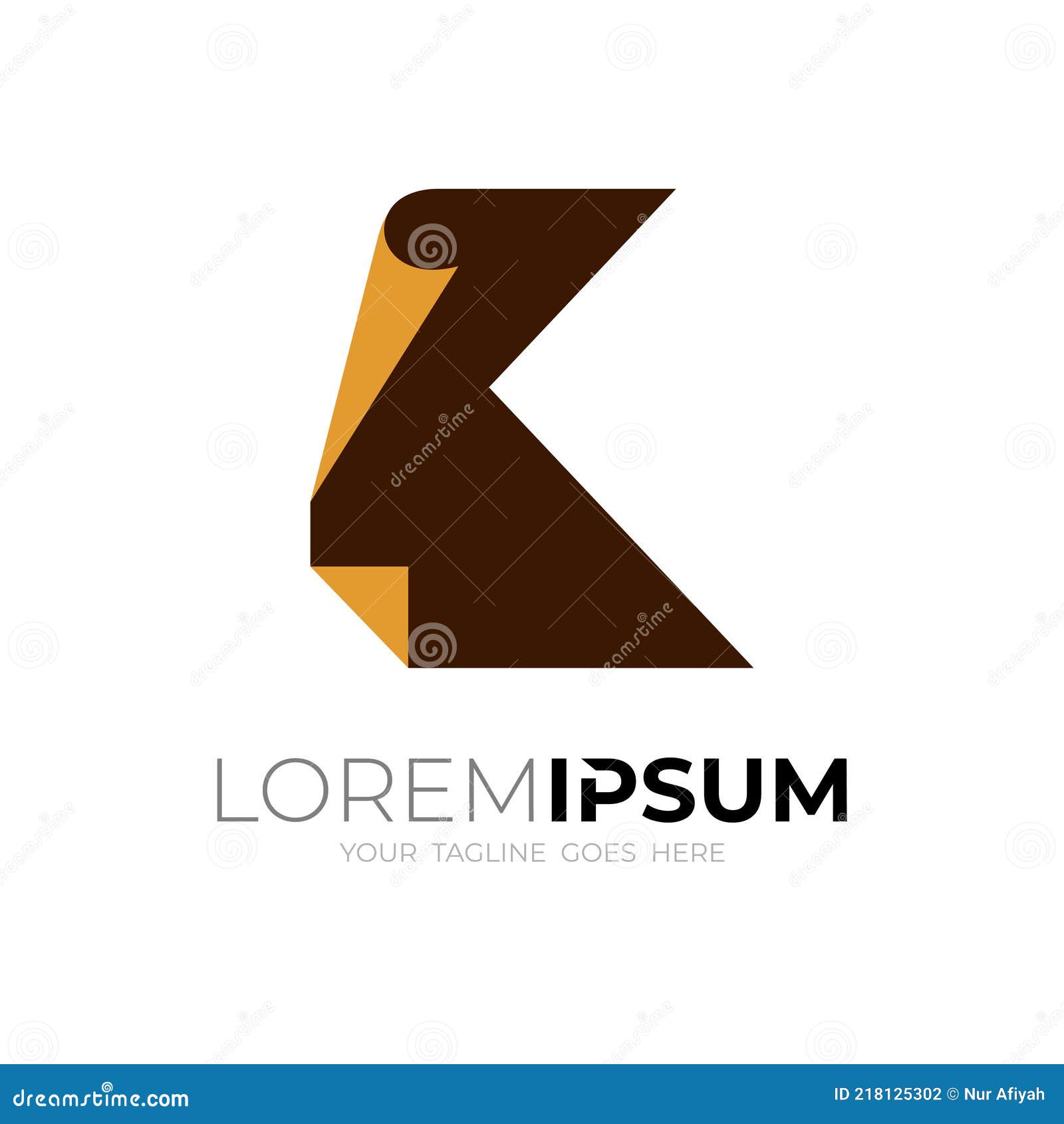 Letter K Logo with Paper Design Vector, Simple Stock Vector ...