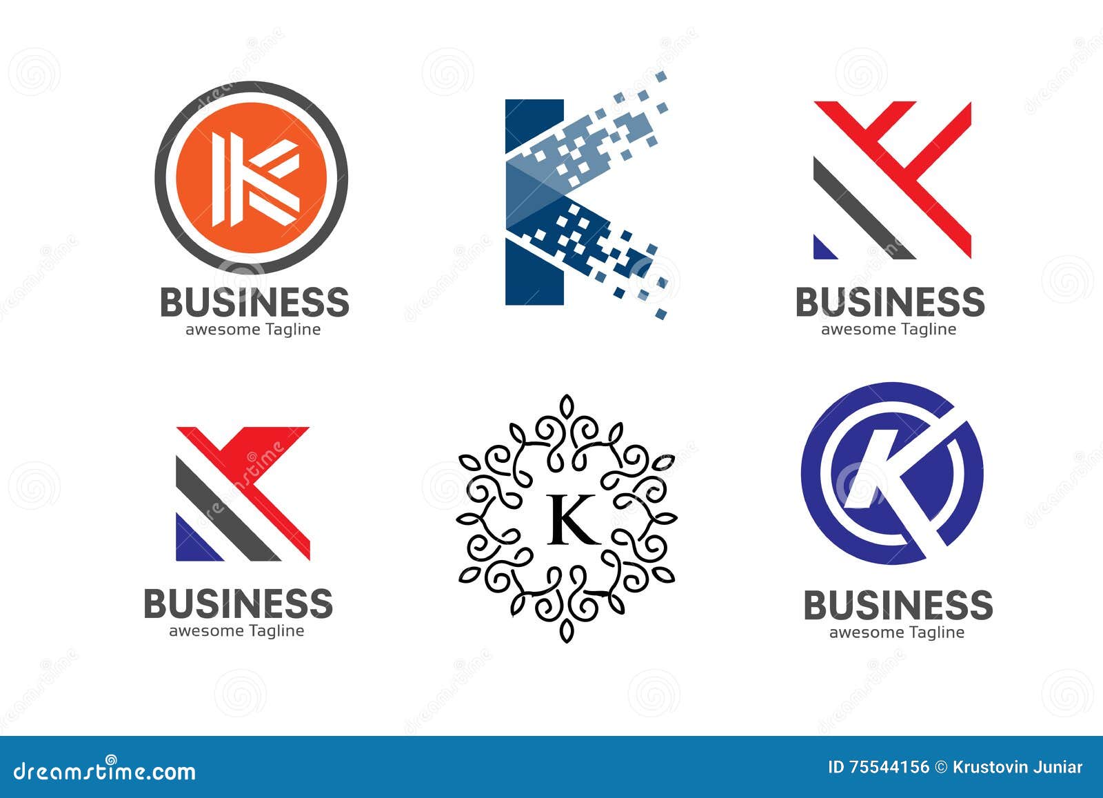 Letter K logo set concept stock vector. Illustration of estate - 75544156