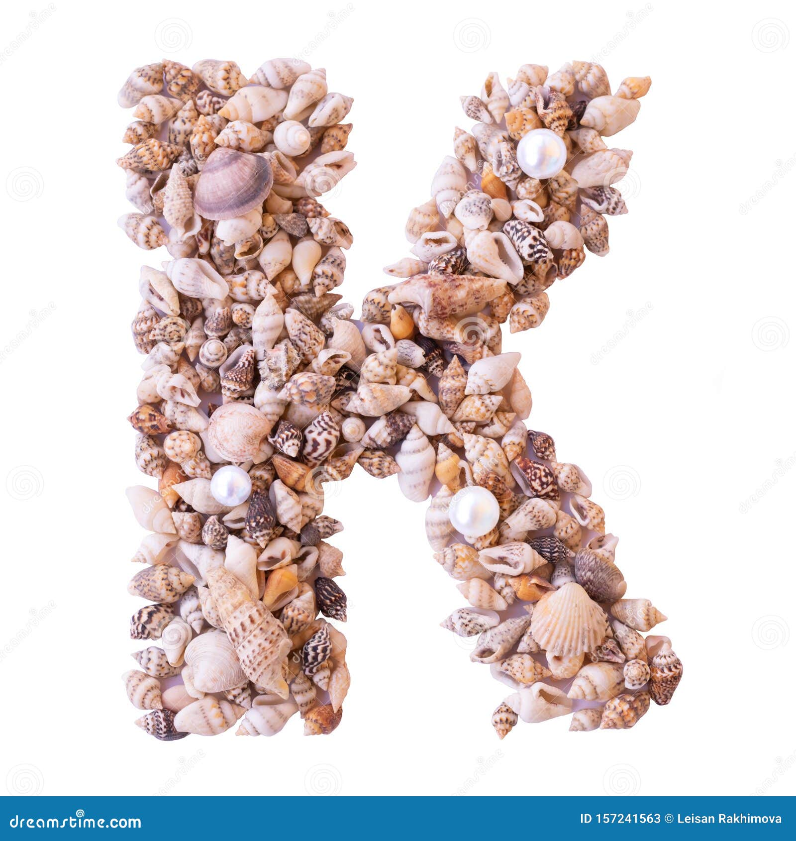 Letter K Made of Tiny Seashells. Stock Image - Image of seashells, rest ...