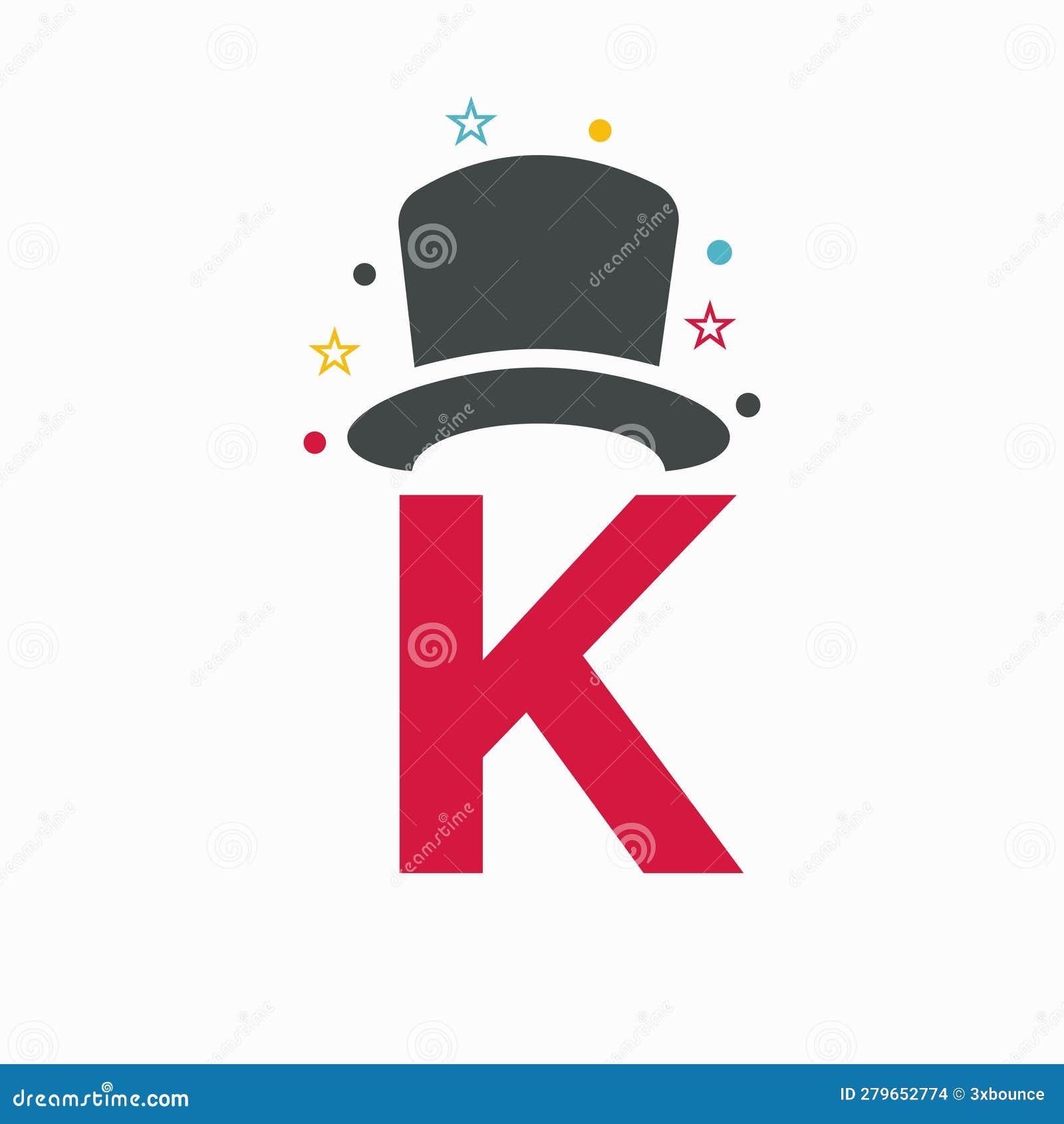Letter K Magic Hat Logo Design. Magician Symbol Vector Template Stock ...