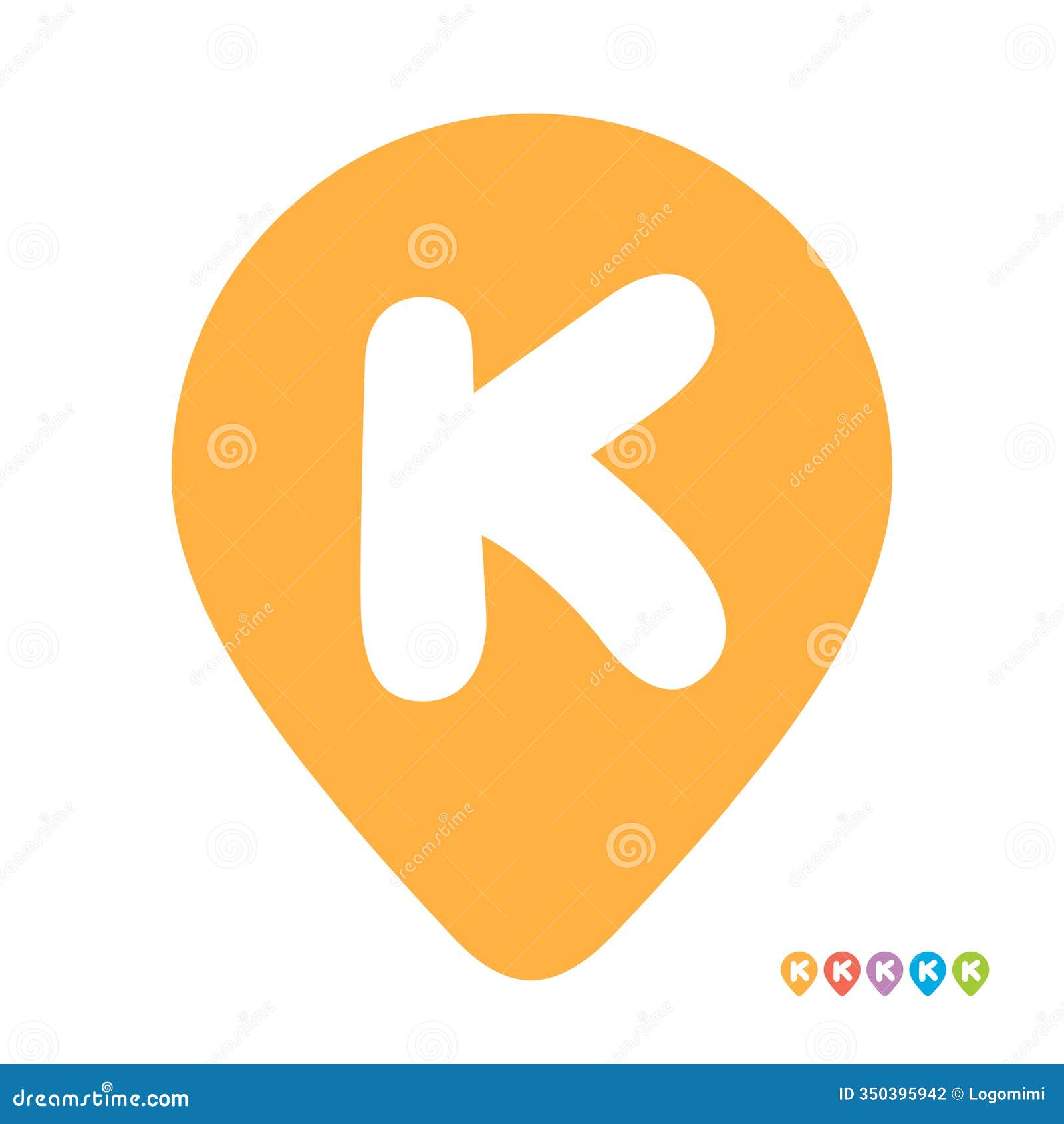 Letter K Map Pin Icon Vector Illustration Design Template Elements ...