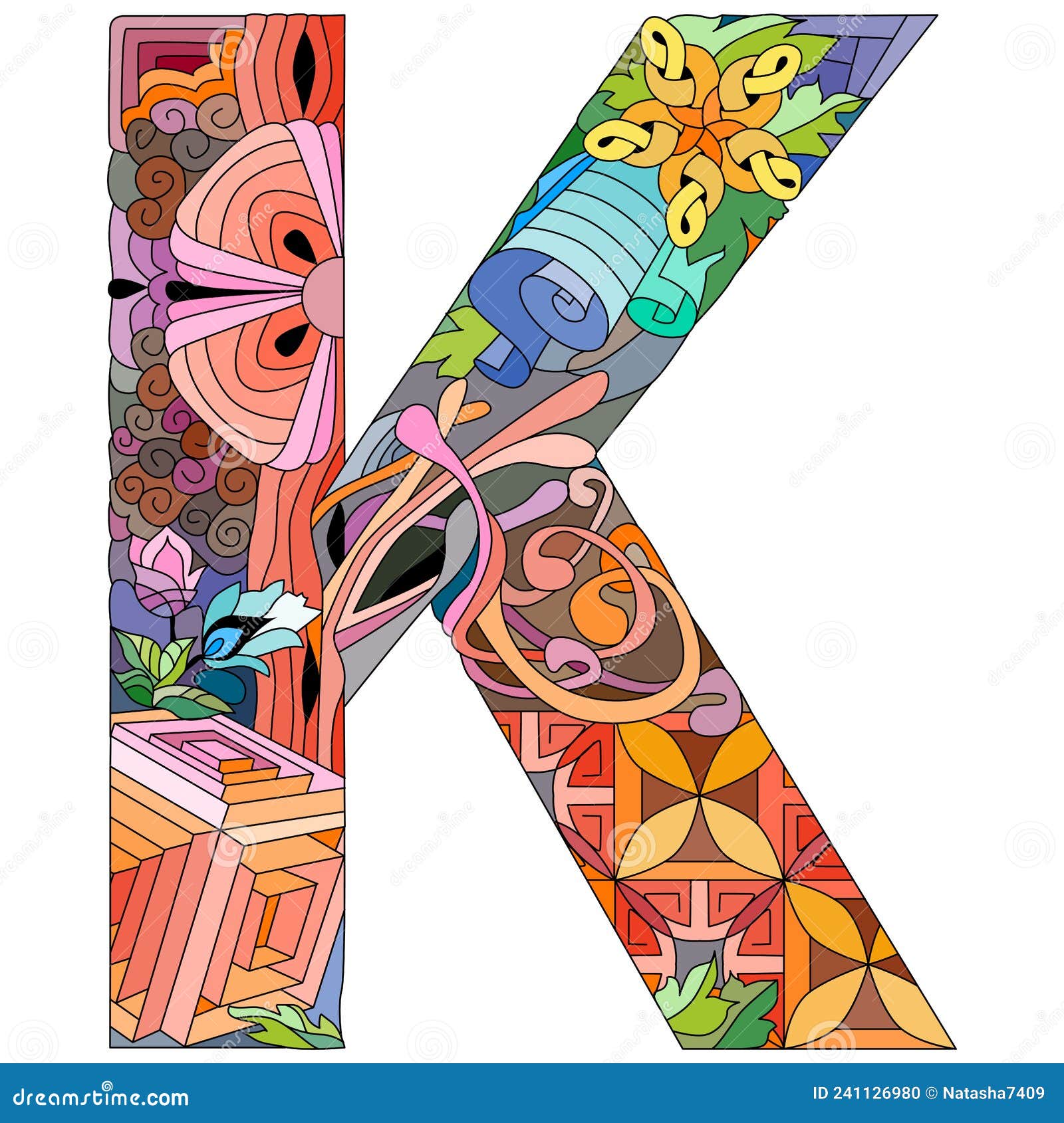 Letter K Monogram, Engraving Design. Vector Illustration. Stock Vector ...