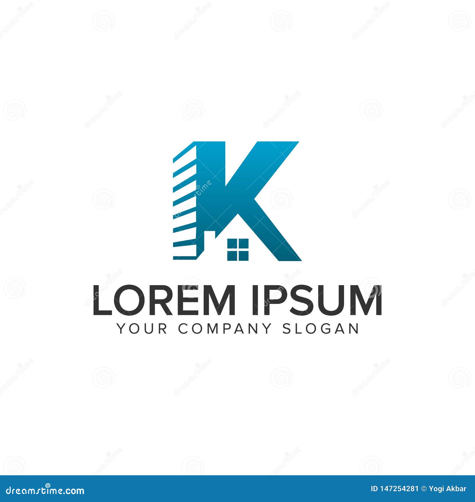 Letter K Real Estate Logo Design Concept Template. Fully Editable Stock ...