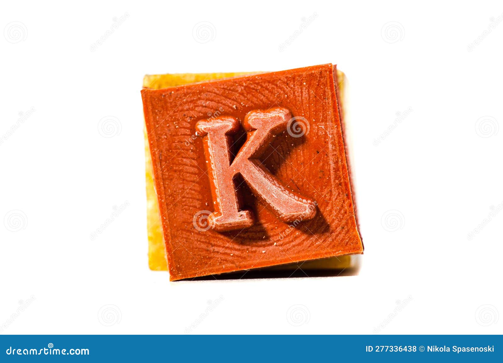 Letter K. Rubber Stamp with WoOden Handle Stock Photo - Image of text ...