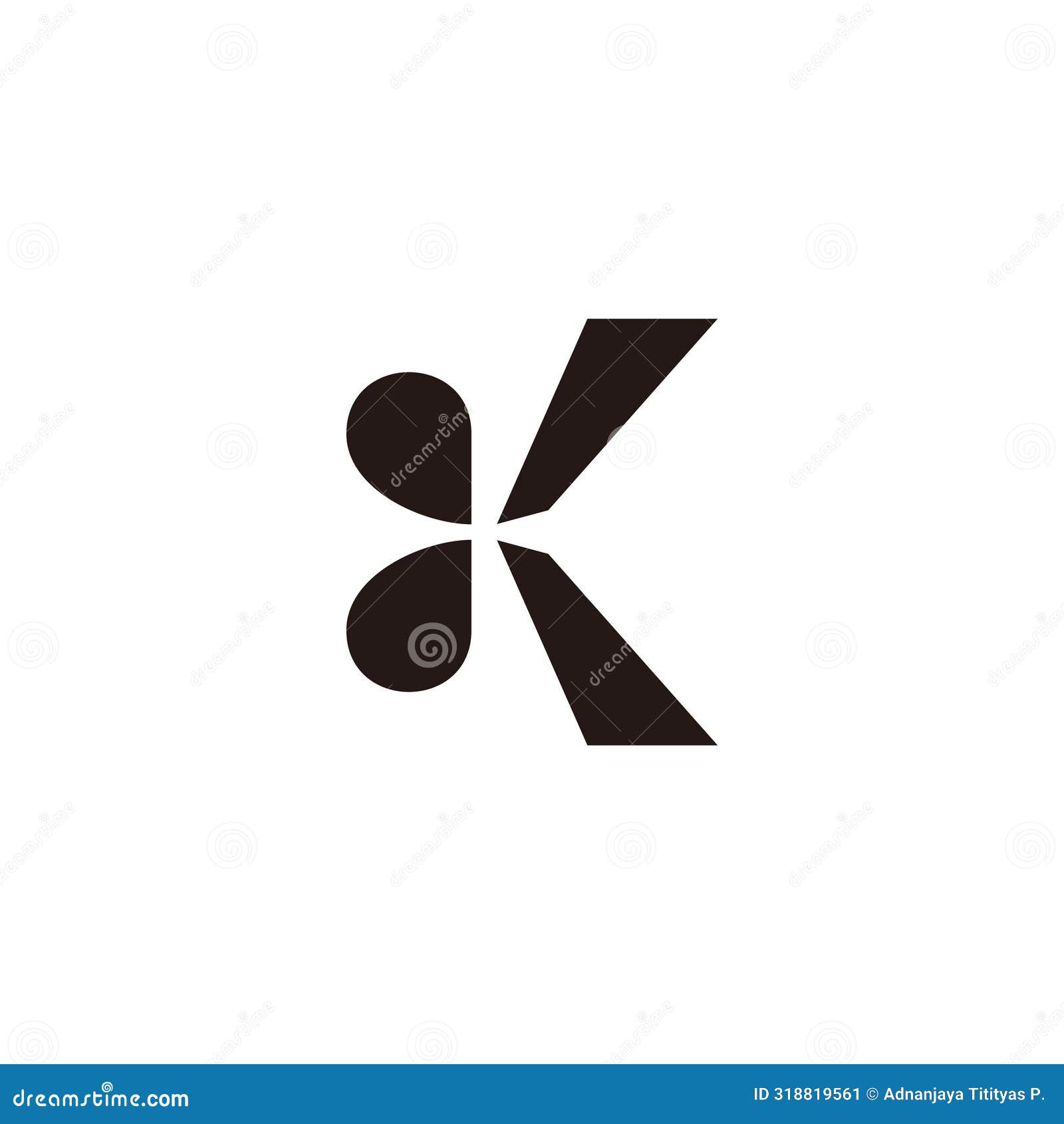 Letter K Scissors Barbershop Symbol Logo Vector | CartoonDealer.com ...