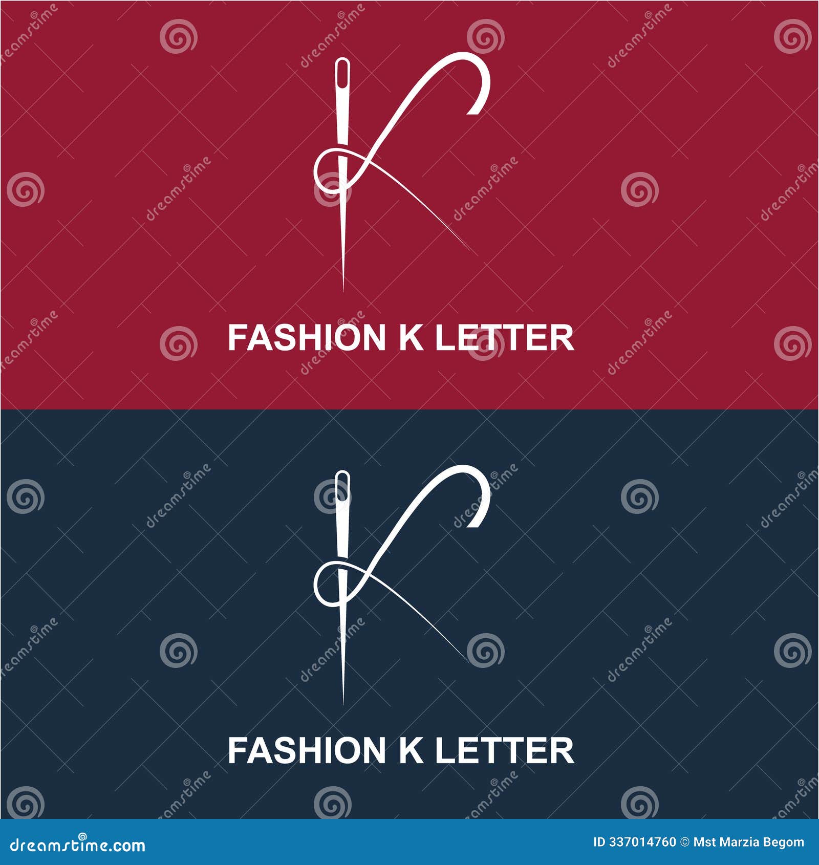 Letter K Sewing Needle Logo Design Vector Icon Graphic Emblem ...