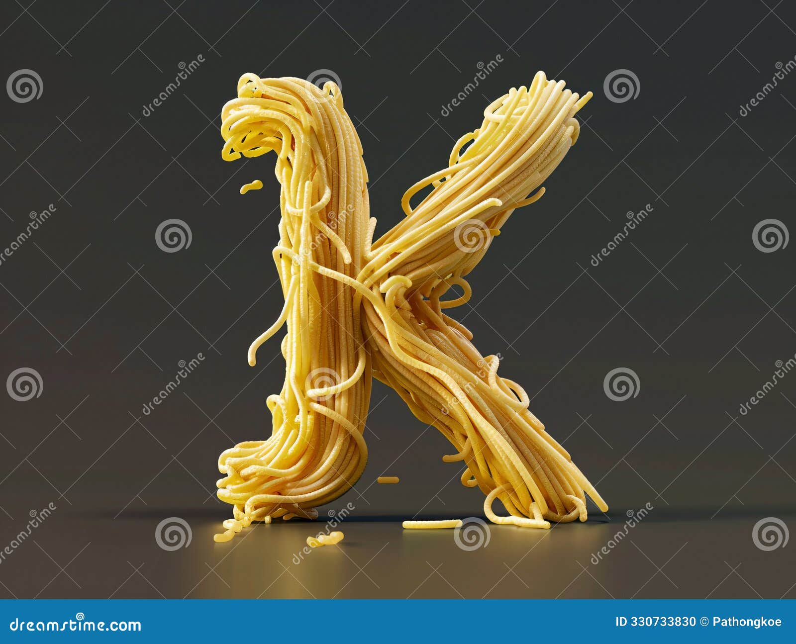 Letter K in the Shape of Spaghetti. Stock Illustration - Illustration ...