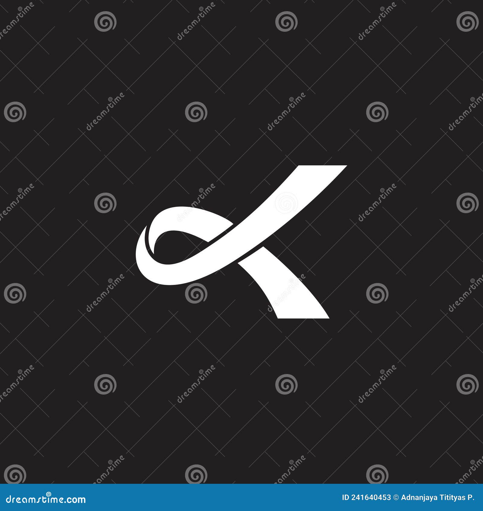 Letter K Simple Curves Ribbon Logo Vector Stock Vector - Illustration ...