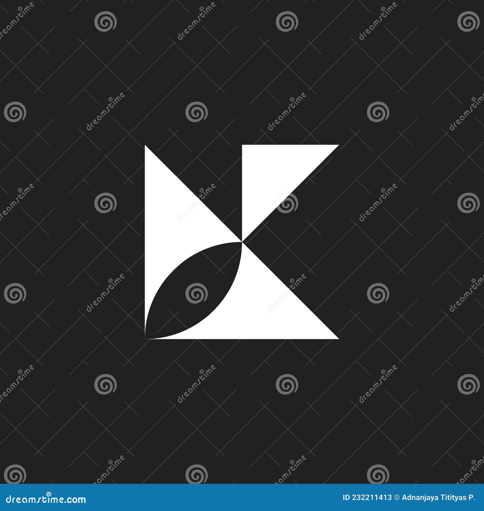 Letter K Simple Geometric Basic Shape Triangles Logo Vector Stock ...