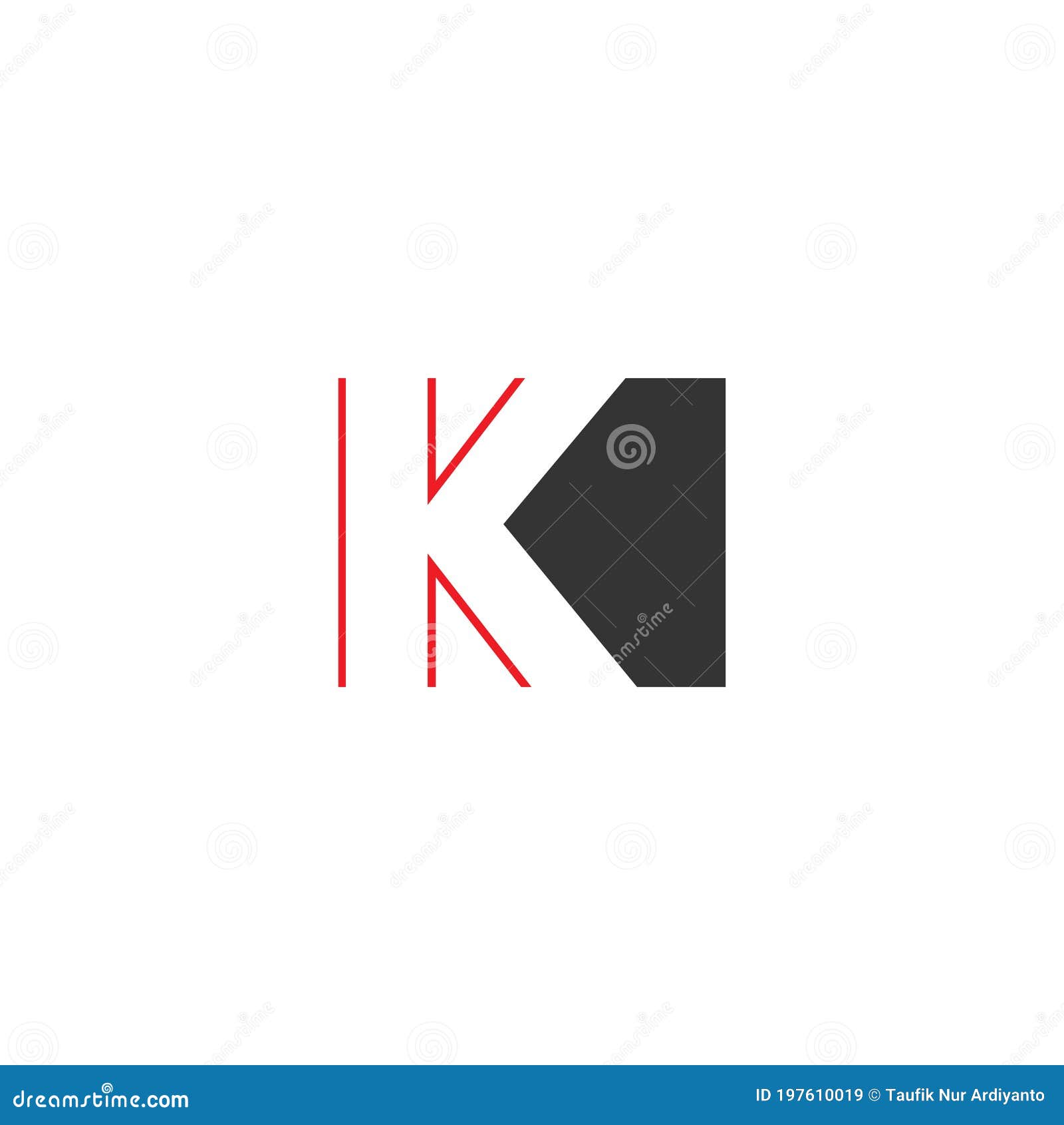 Letter K on square design stock vector. Illustration of design - 197610019