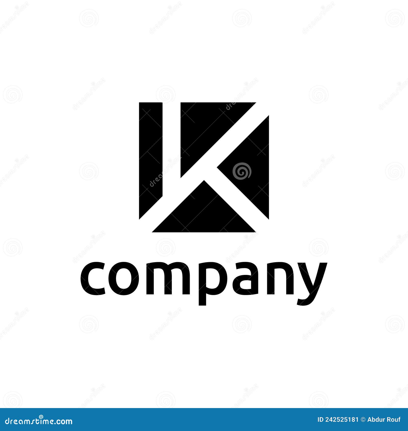 Letter K Square Logo Design Stock Vector - Illustration of identity ...