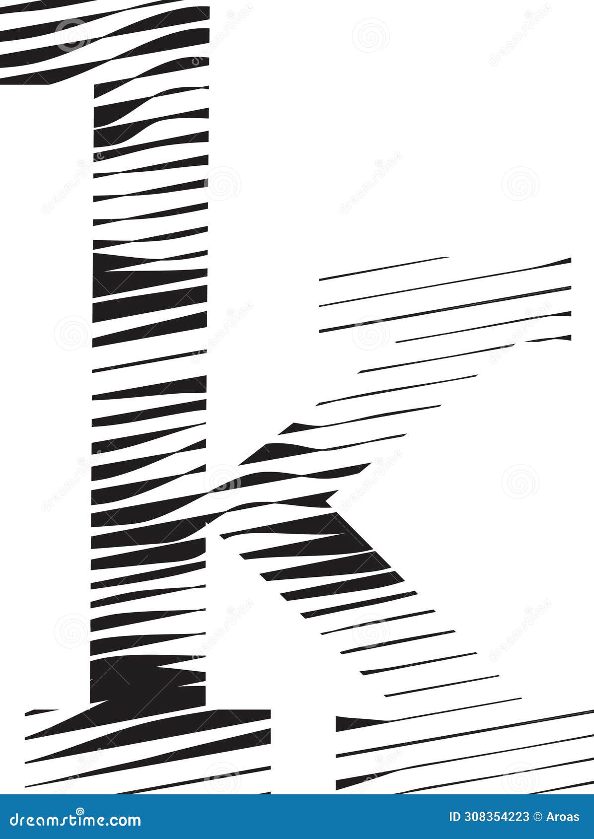 Letter K Stripe Motion Line Logo Stock Vector - Illustration of ...