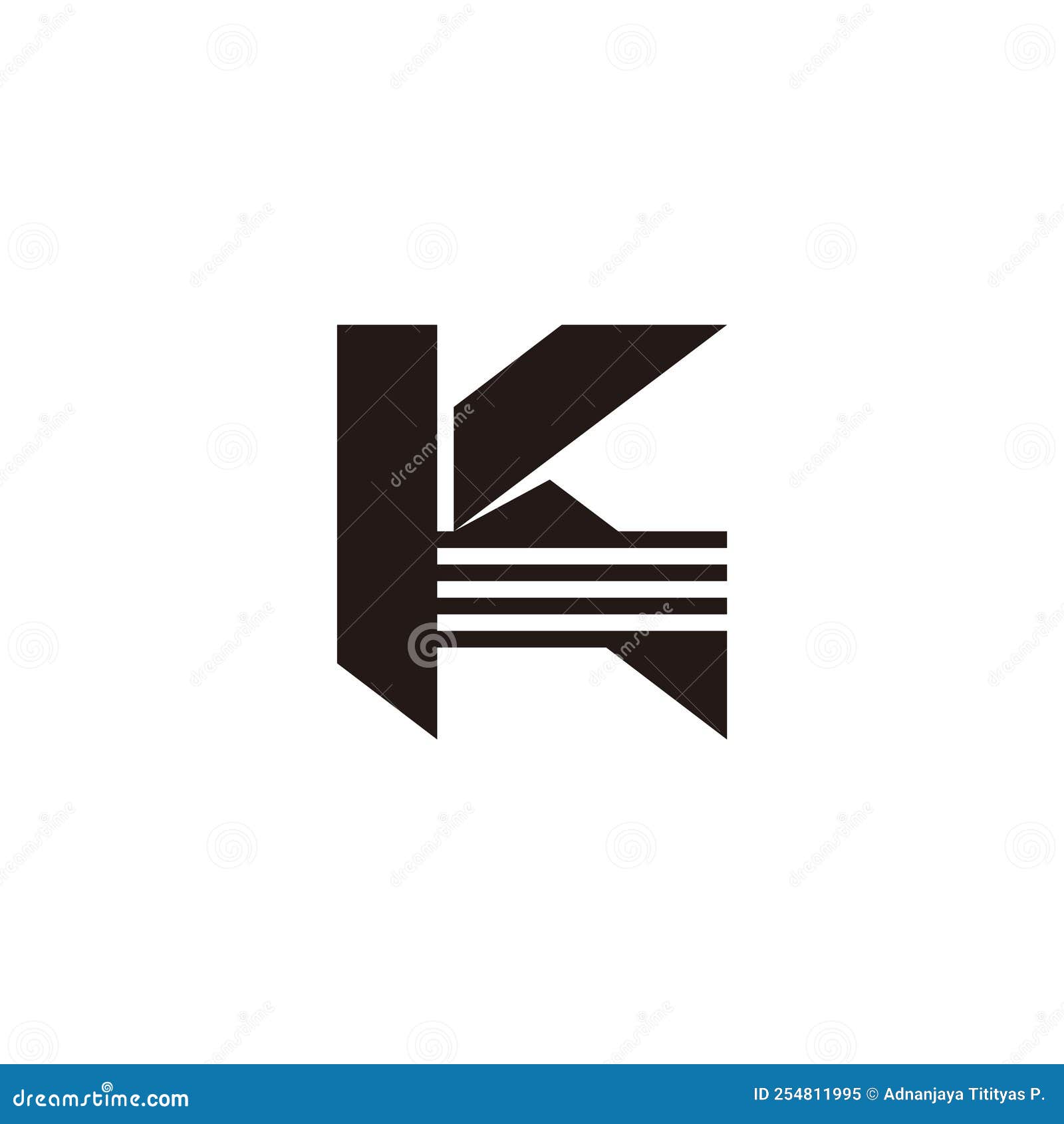Letter K Stripe Simple Logo Vector Stock Vector - Illustration of ...