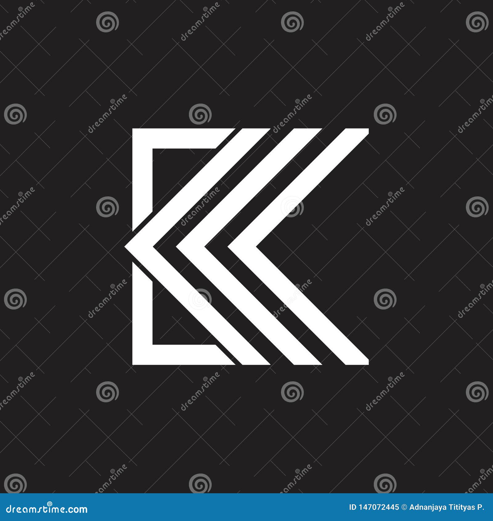 Letter K Stripes Arrow Logo Vector Stock Vector - Illustration of ...