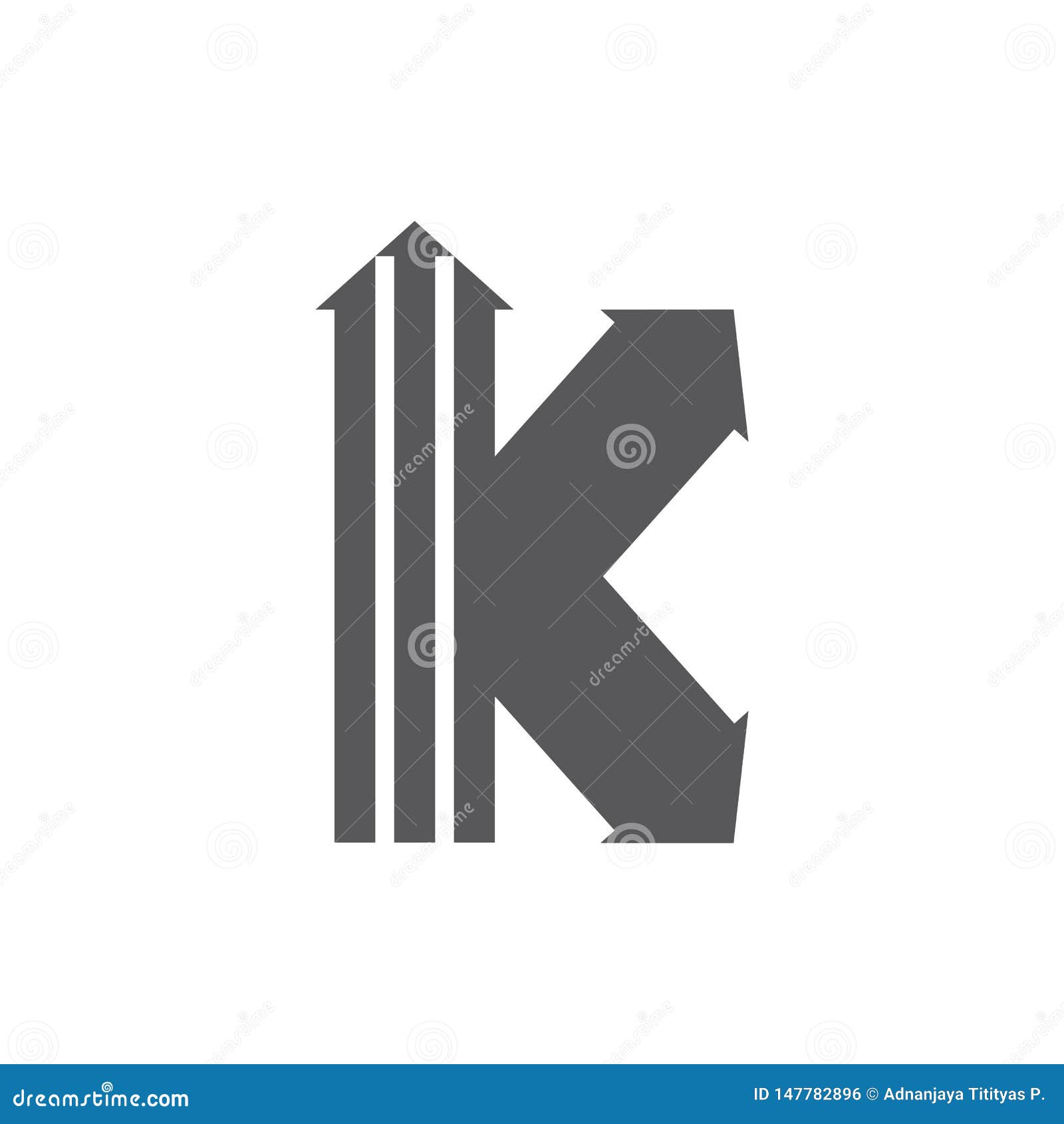 Letter K Stripes Geometric Arrow Logo Vector Stock Vector ...