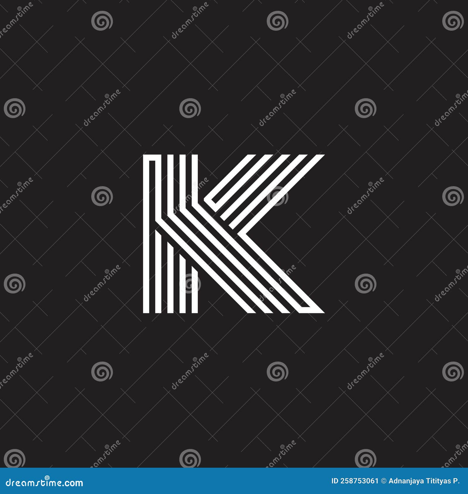 Letter K Stripes Linear Linked Logo Vector Stock Vector - Illustration ...