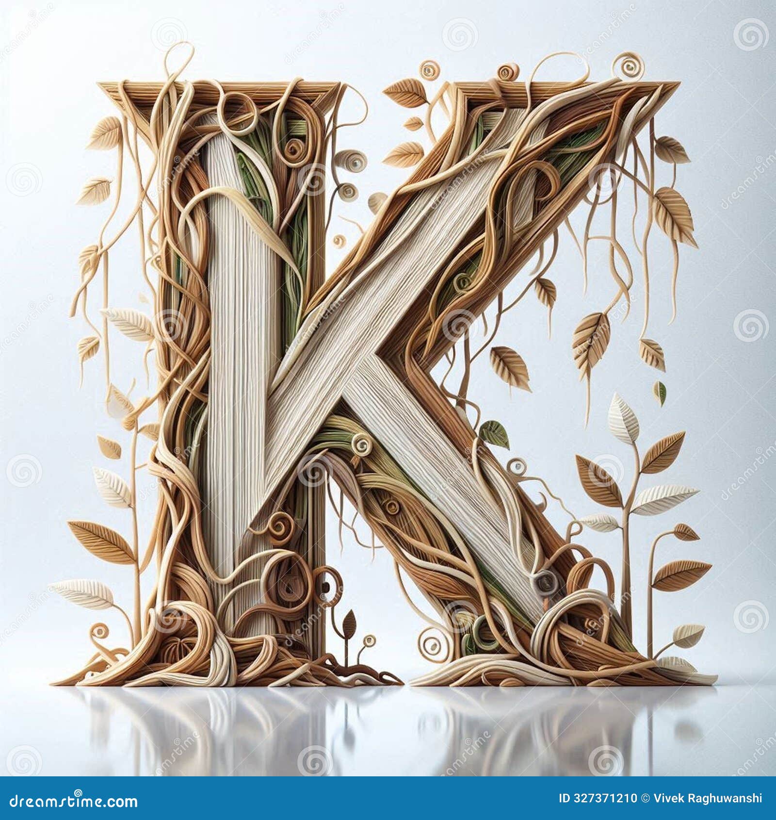Letter K Surrounding by Roots and Vine Stock Illustration ...