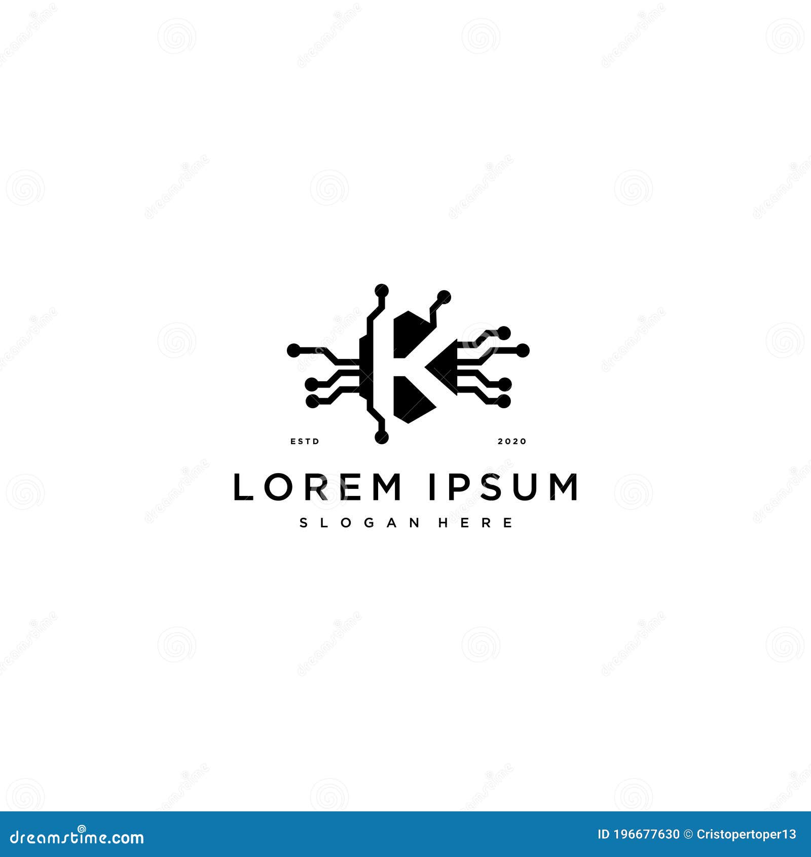 Letter K Tech Logo Icon Design Vector Template Stock Vector ...