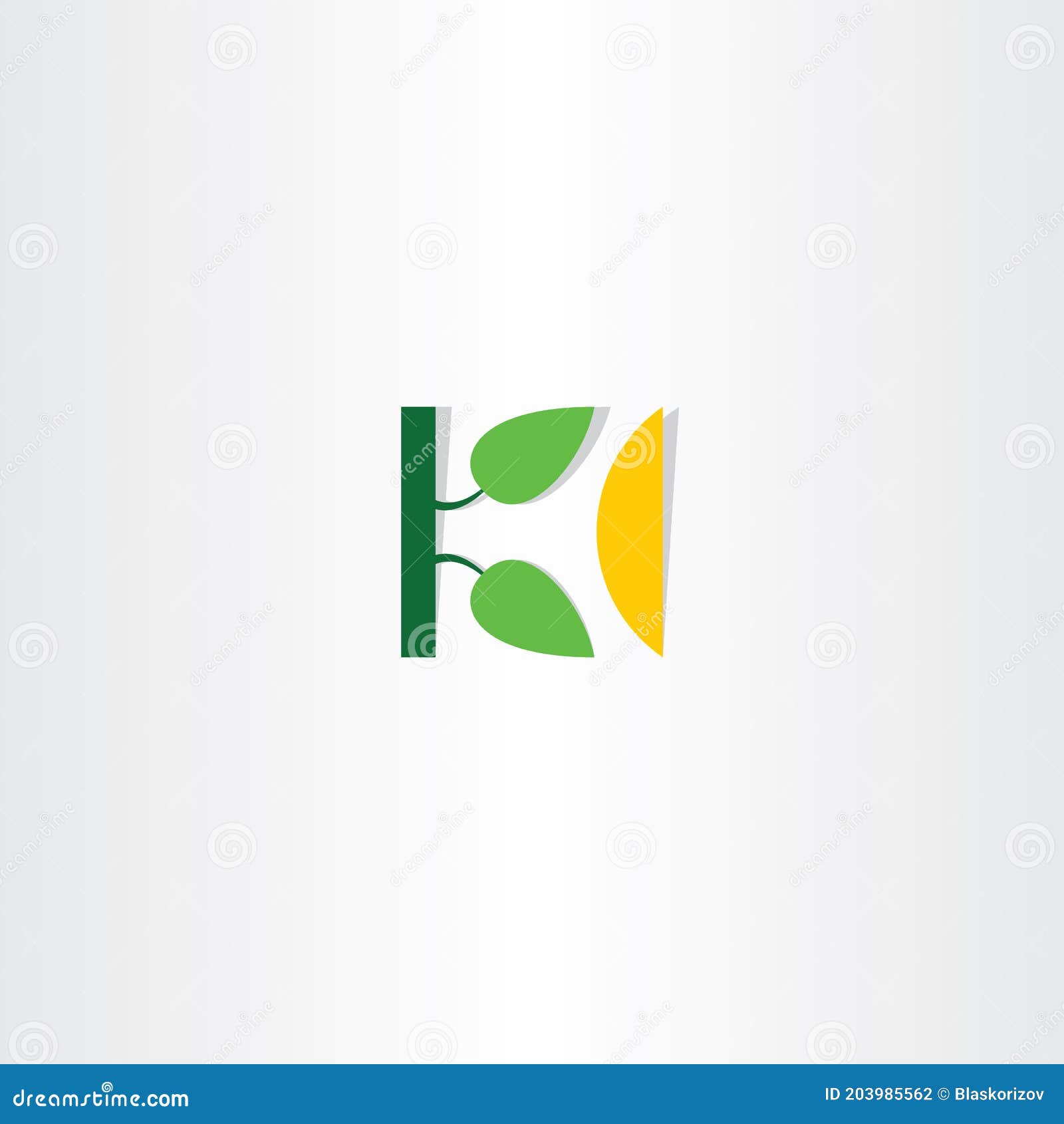 Letter k tree leaf logo stock vector. Illustration of marketing - 203985562