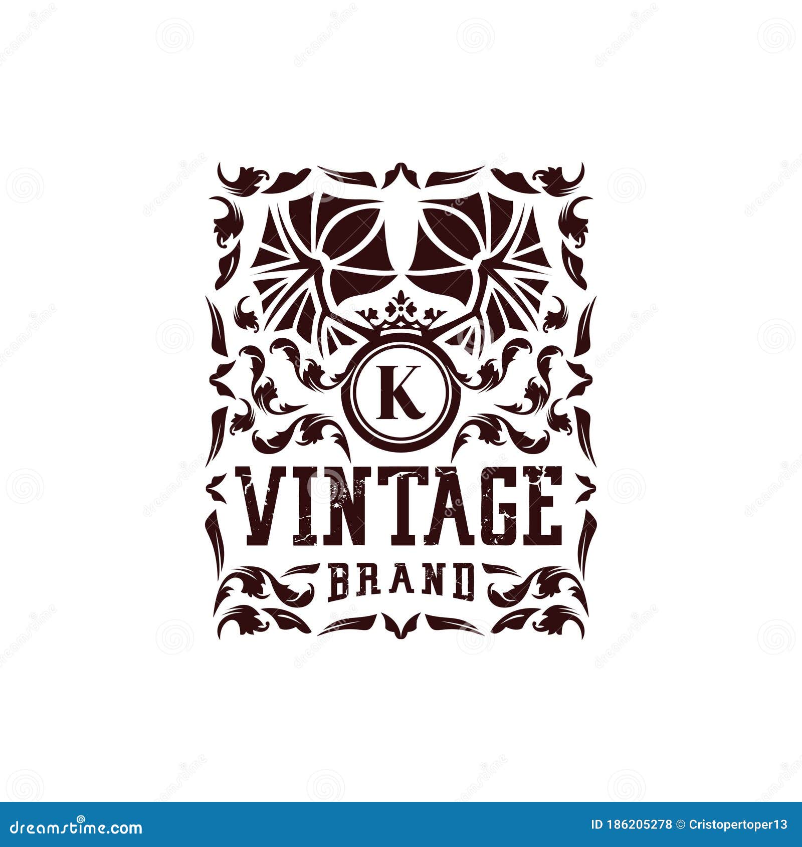Letter K Vintage Logo Design Vector Stock Vector - Illustration of ...