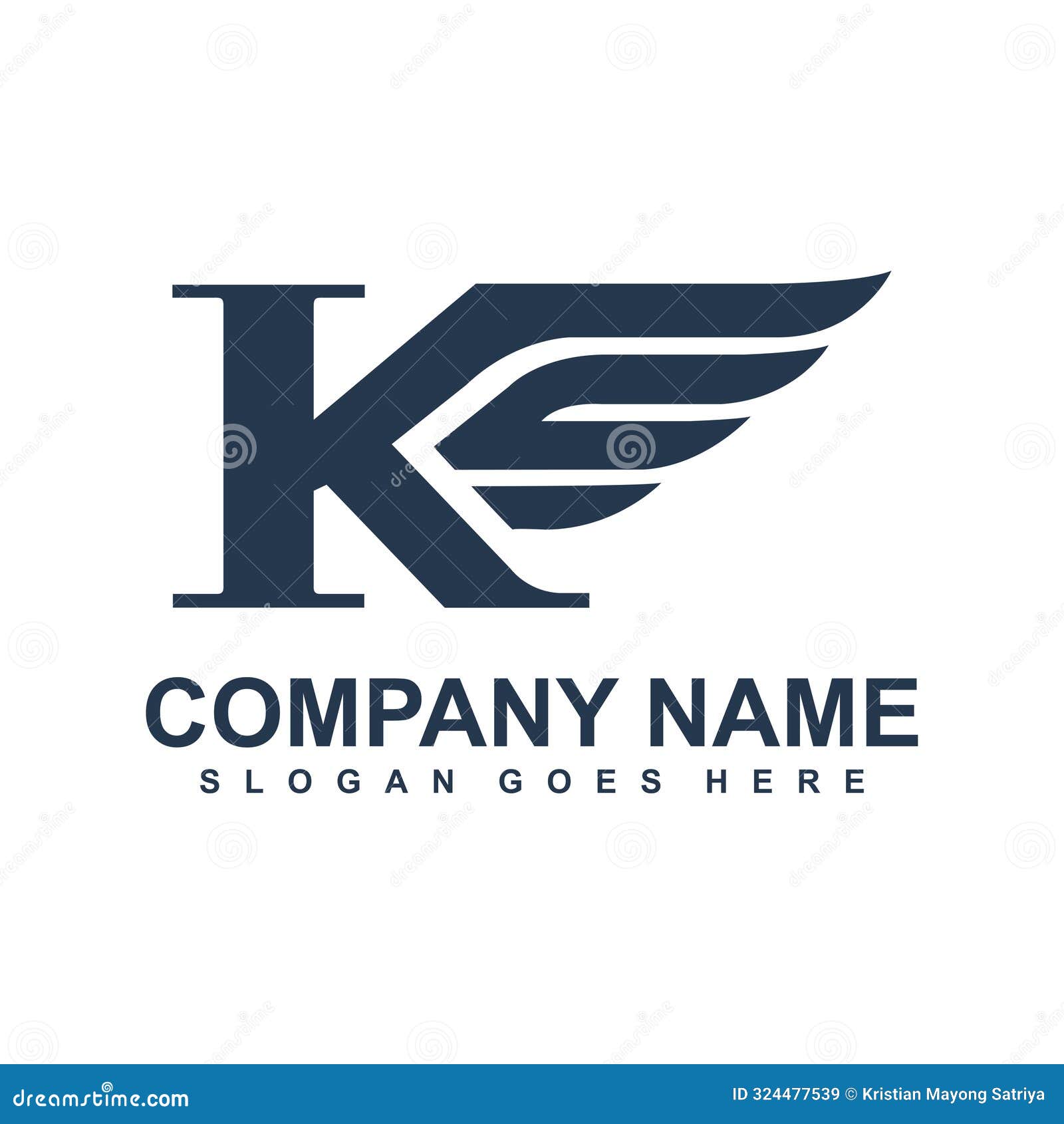 Letter K Wings Logo Design Vector Stock Vector - Illustration of label ...