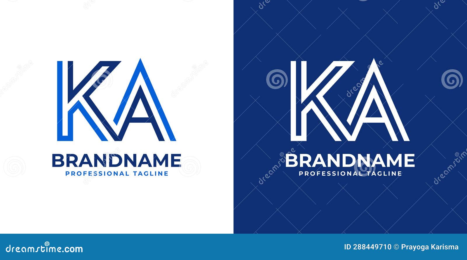 Letter KA Line Monogram Logo, Suitable for Business with KA or AK ...