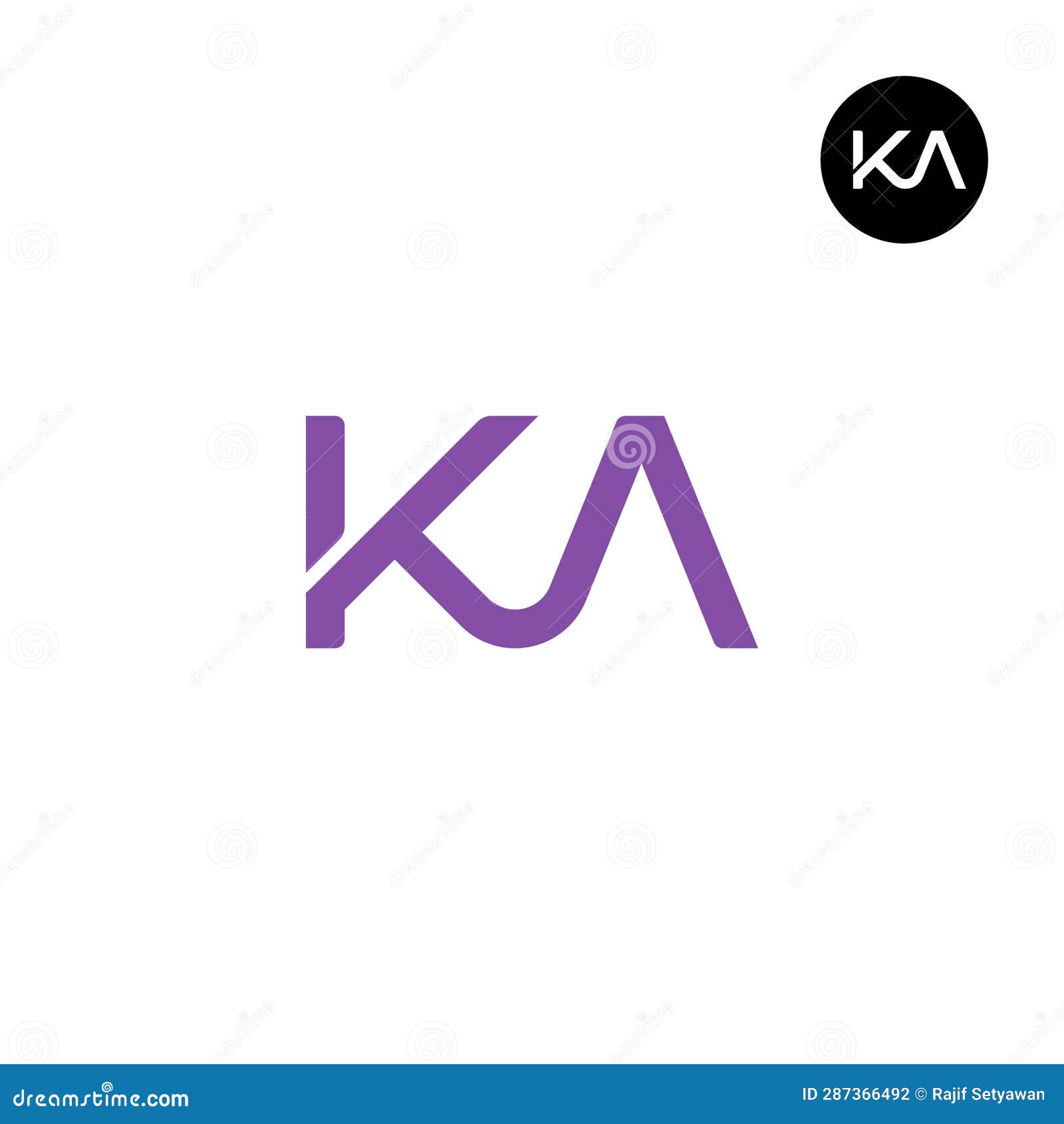 Letter KA Monogram Logo Design Stock Vector - Illustration of ...