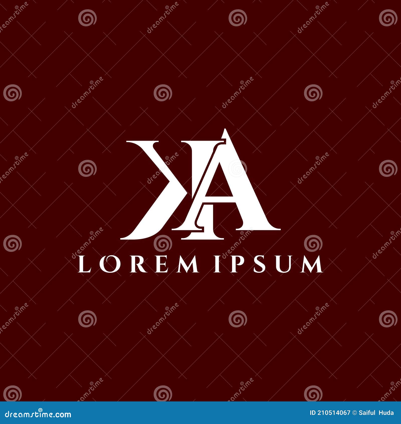 Letter KA Simple Monogram Logo Icon Design. Stock Vector - Illustration ...