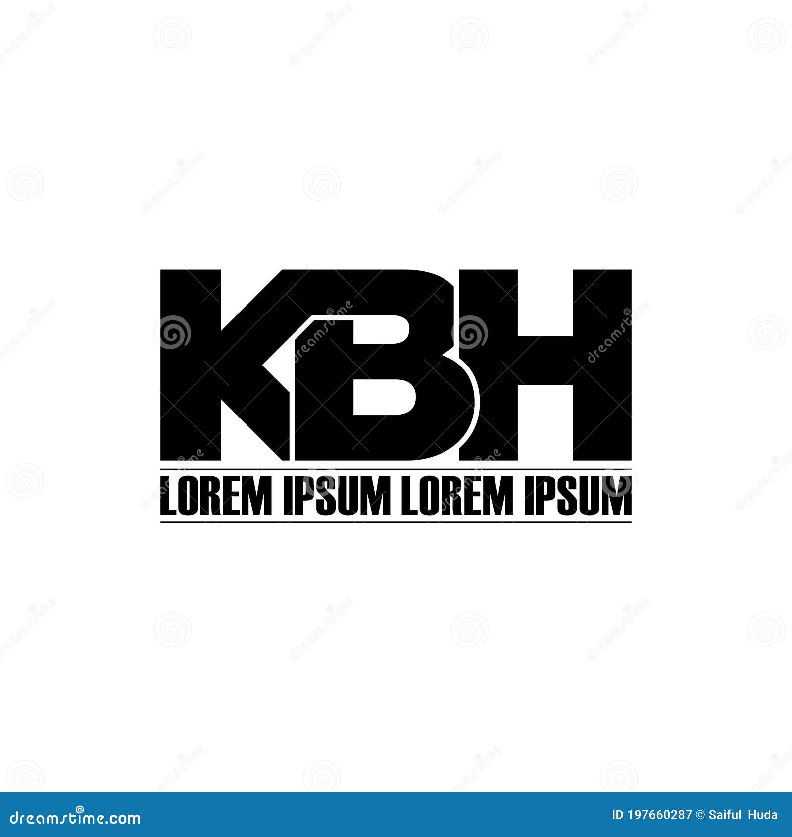 Letter KBH Simple Monogram Logo Icon Design. Stock Vector ...