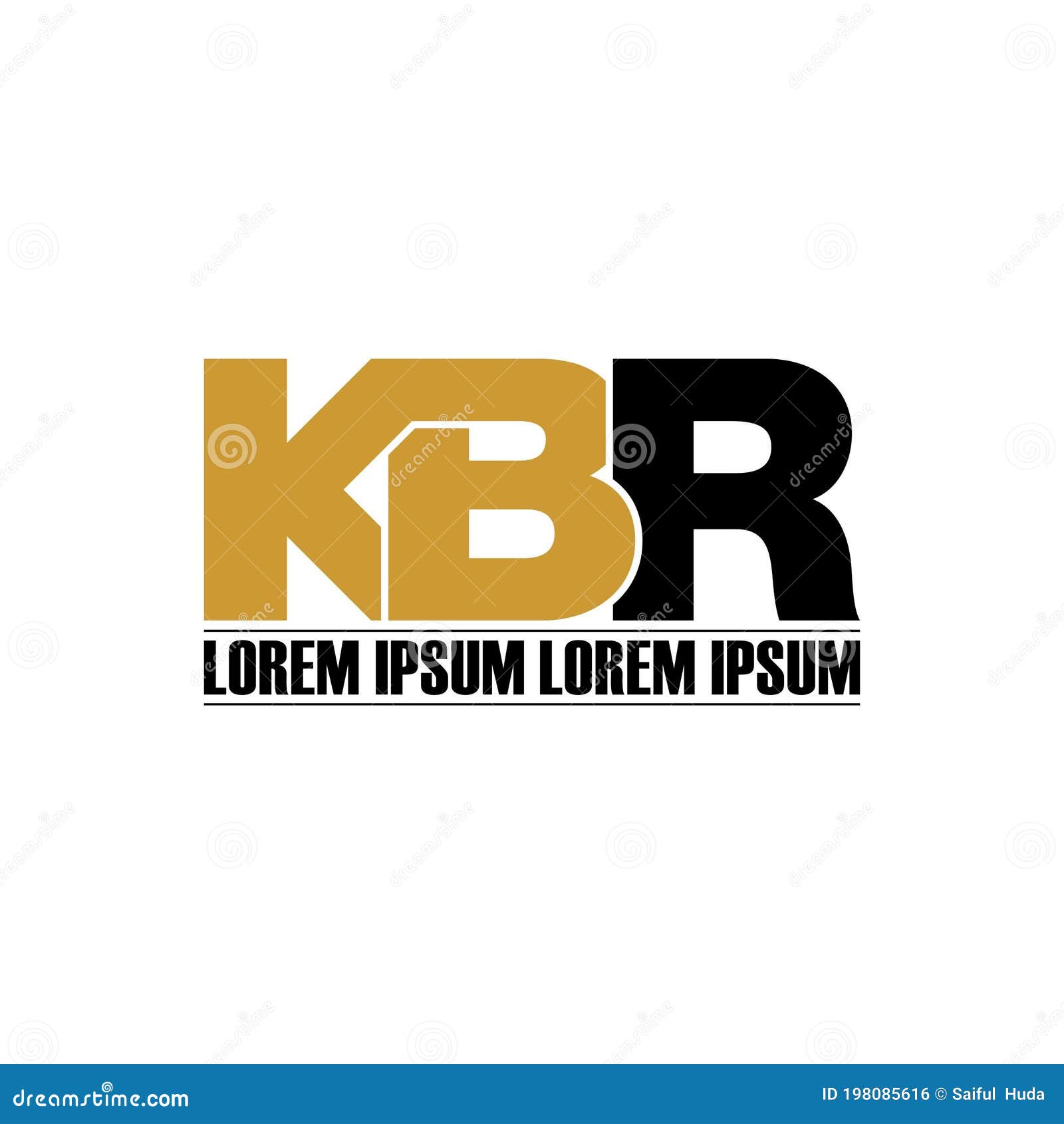 Letter KBR Simple Monogram Logo Icon Design. Stock Vector ...