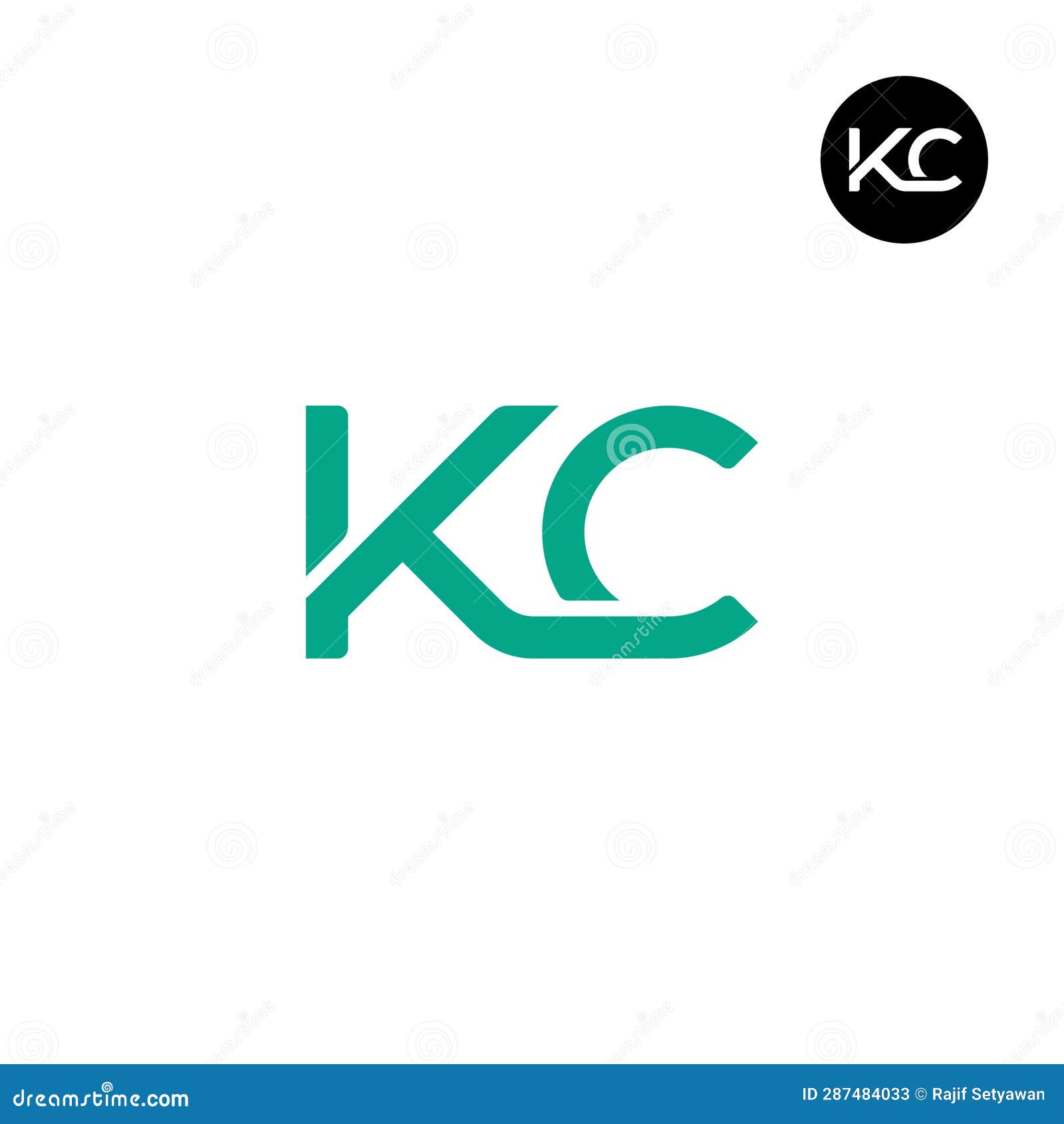 Letter KC Monogram Logo Design Stock Vector - Illustration of initials ...