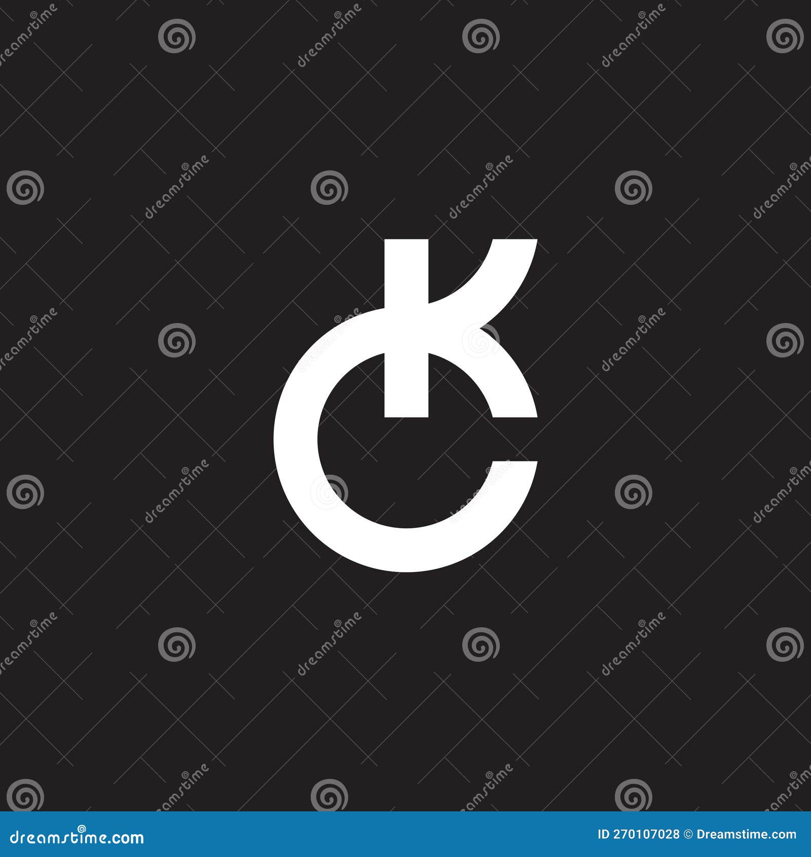 Letter Kc Round Simple Mono Line Logo Vector Stock Vector ...