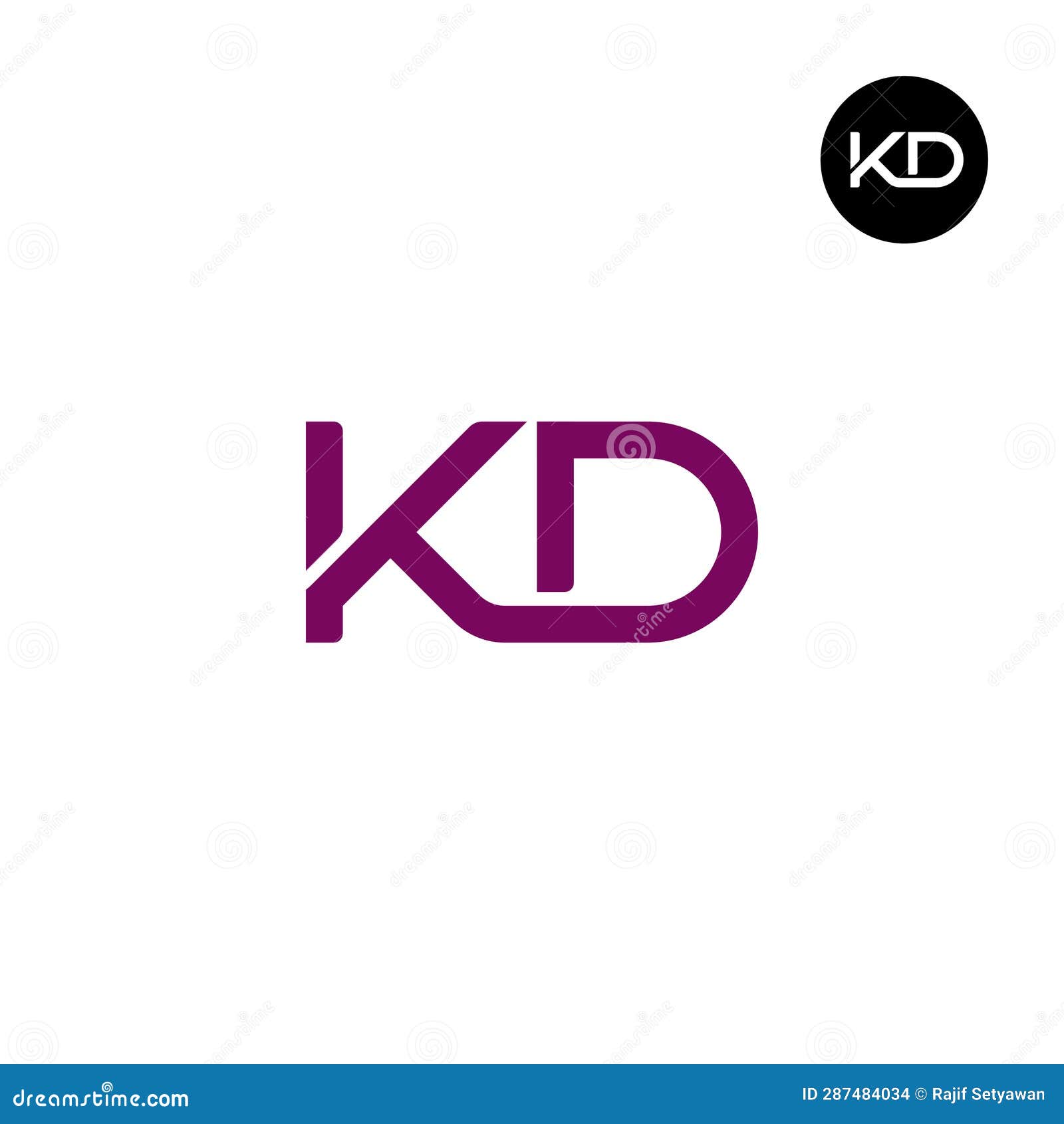 Letter KD Monogram Logo Design Stock Vector - Illustration of designs ...