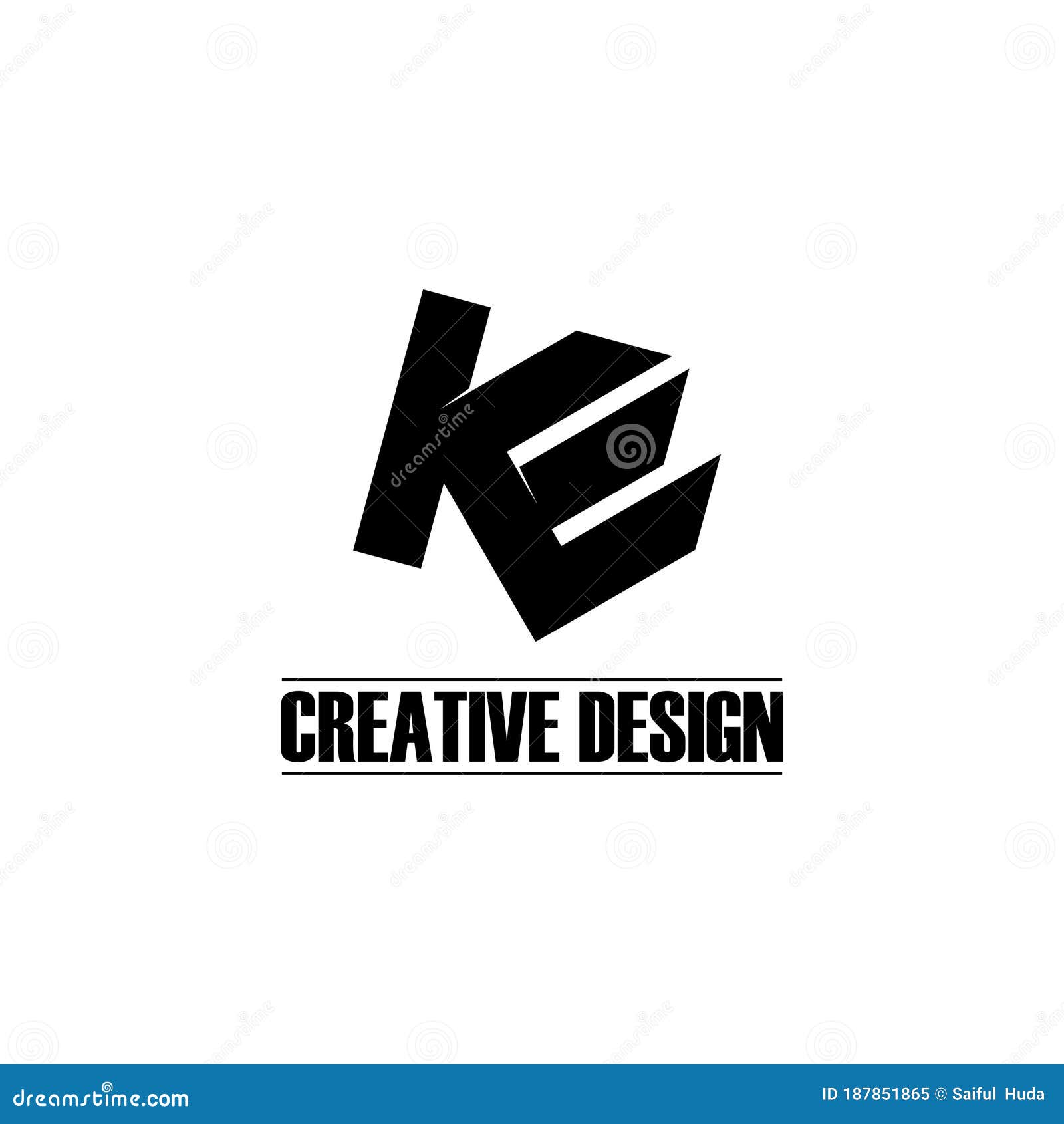 Letter KE Monogram Logo Icon Design Vector. Stock Vector - Illustration ...