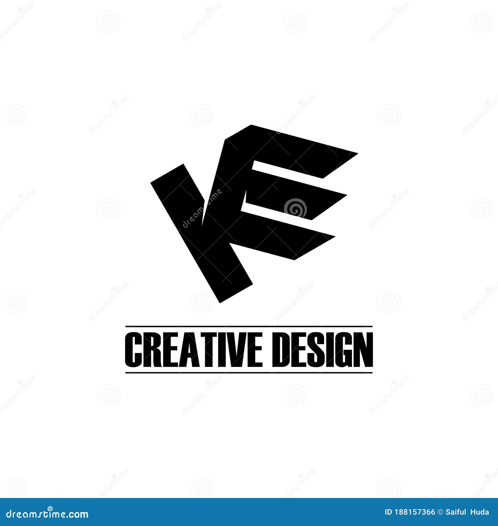 Letter KE Monogram Logo Icon Design Vector. Stock Vector - Illustration ...