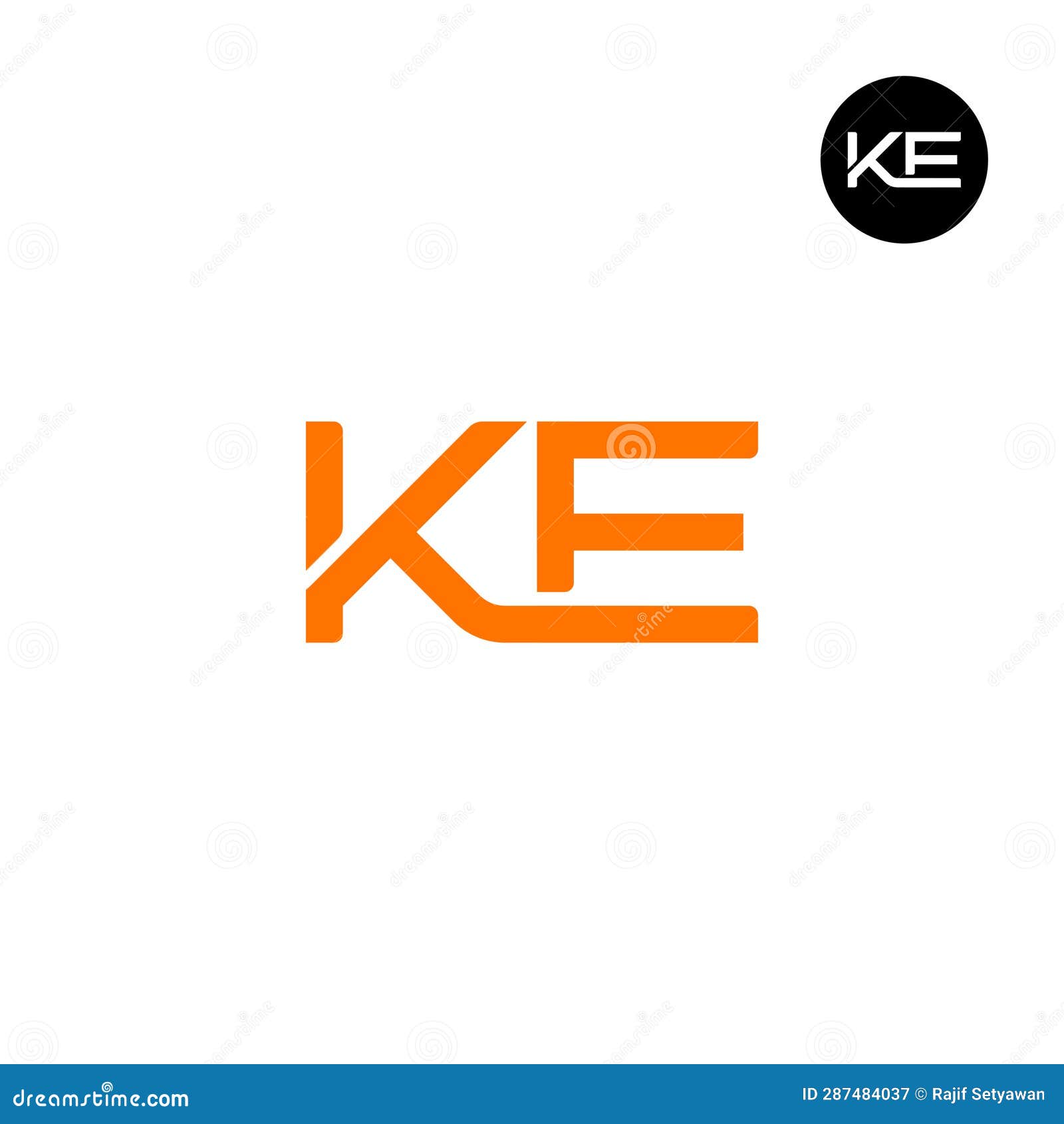 Letter KE Monogram Logo Design Stock Vector - Illustration of name ...