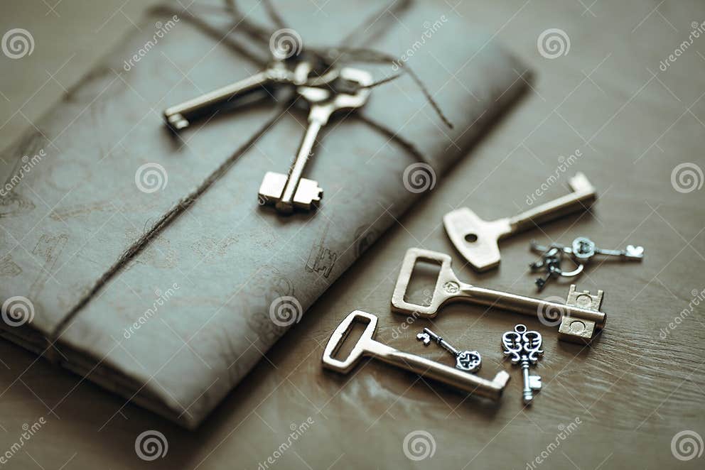 Letter and the keys stock image. Image of story, write - 65251823