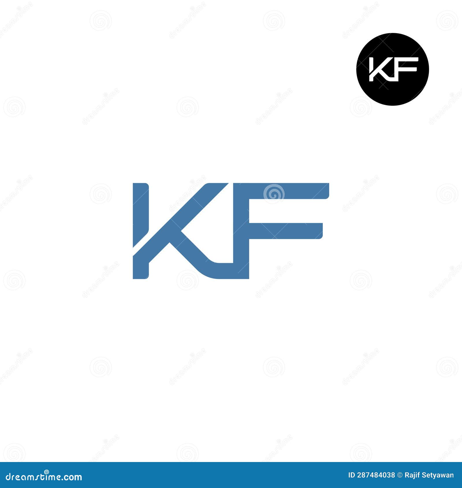 Letter KF Monogram Logo Design Stock Illustration - Illustration of ...