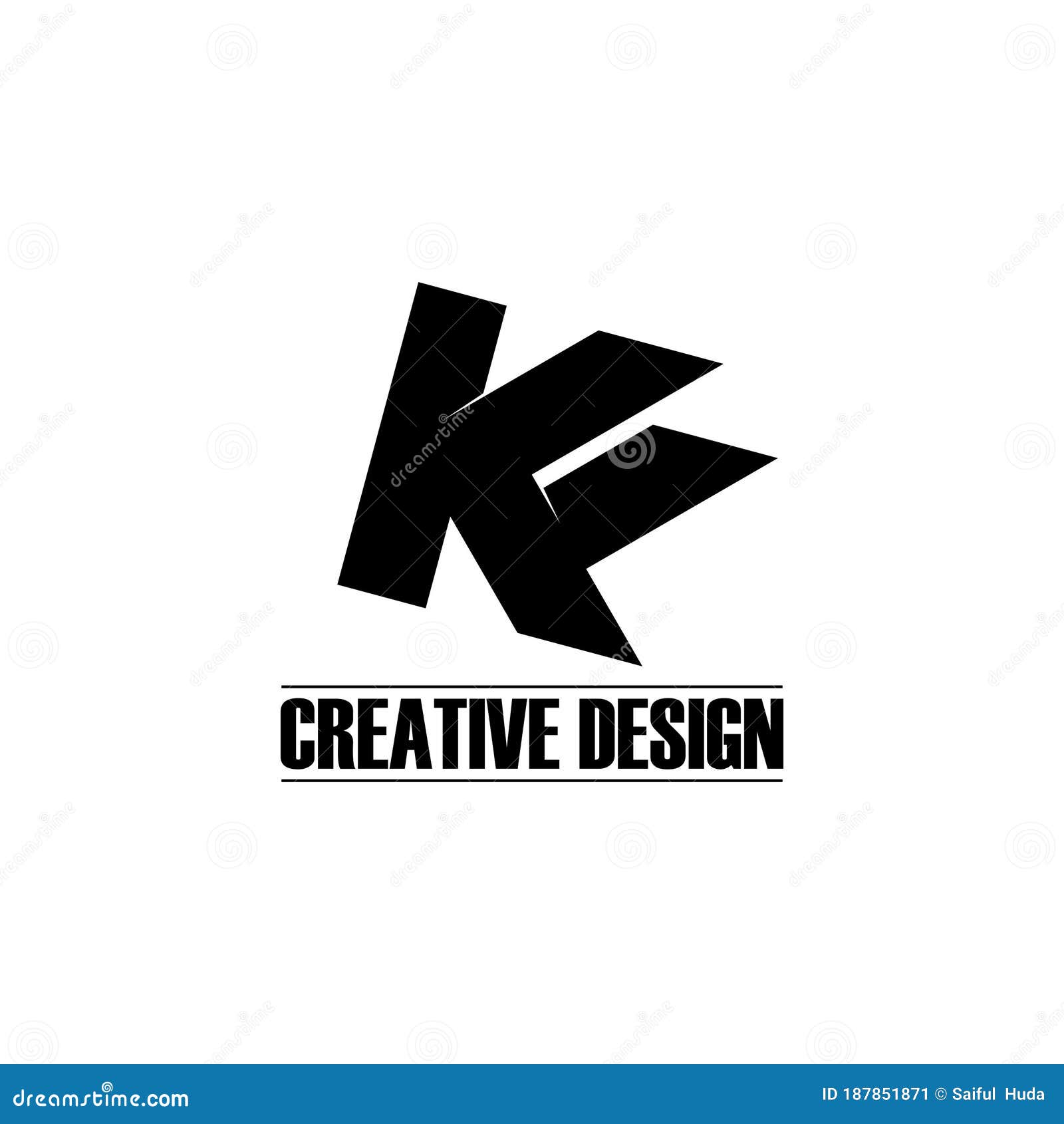 Letter KF Monogram Logo Icon Design Vector. Stock Vector - Illustration ...