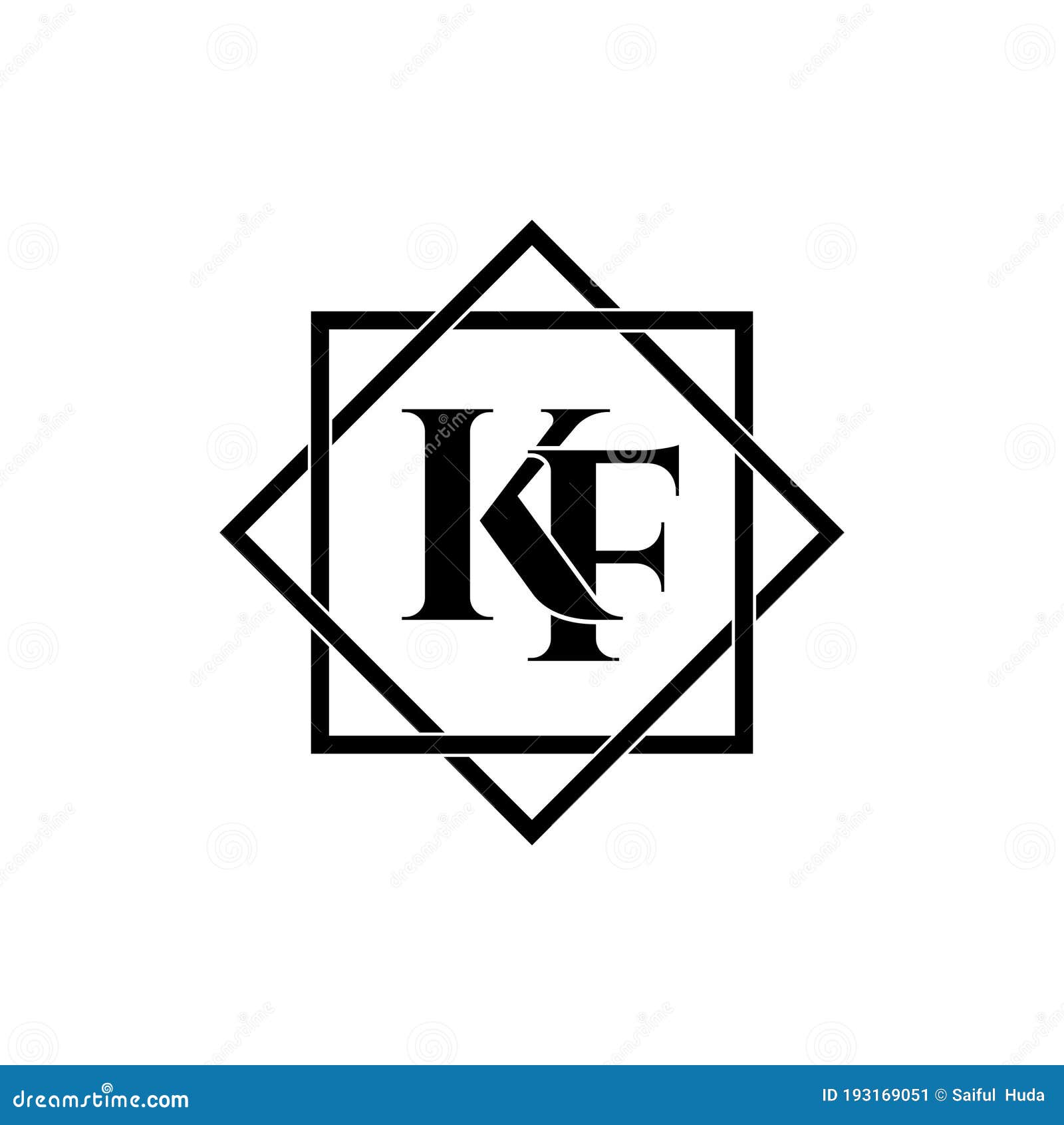 Letter KF Simple Monogram Logo Icon Design. Stock Vector - Illustration ...