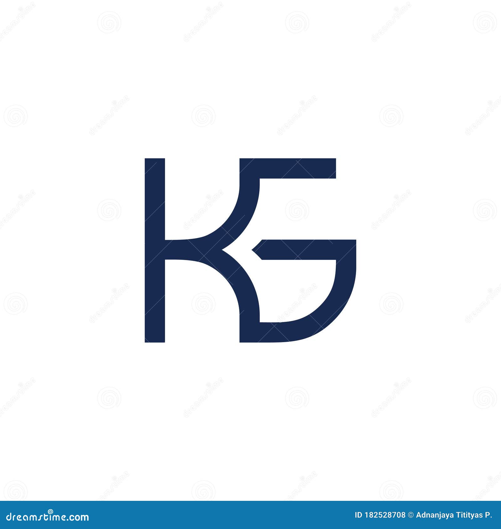 Letter Kg Simple Geometric Line Symbol Logo Vector Stock Vector ...