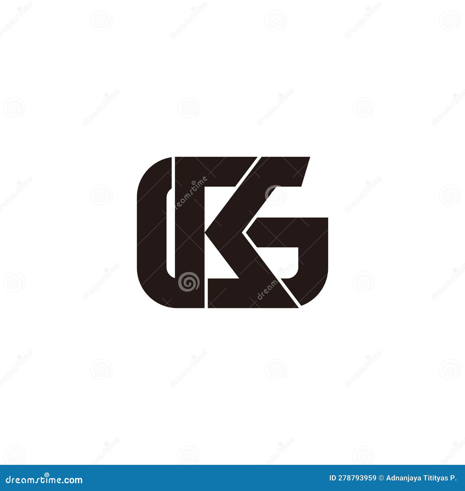 Letter Kg Square Linked Geometric Line Logo Vector Stock Vector ...