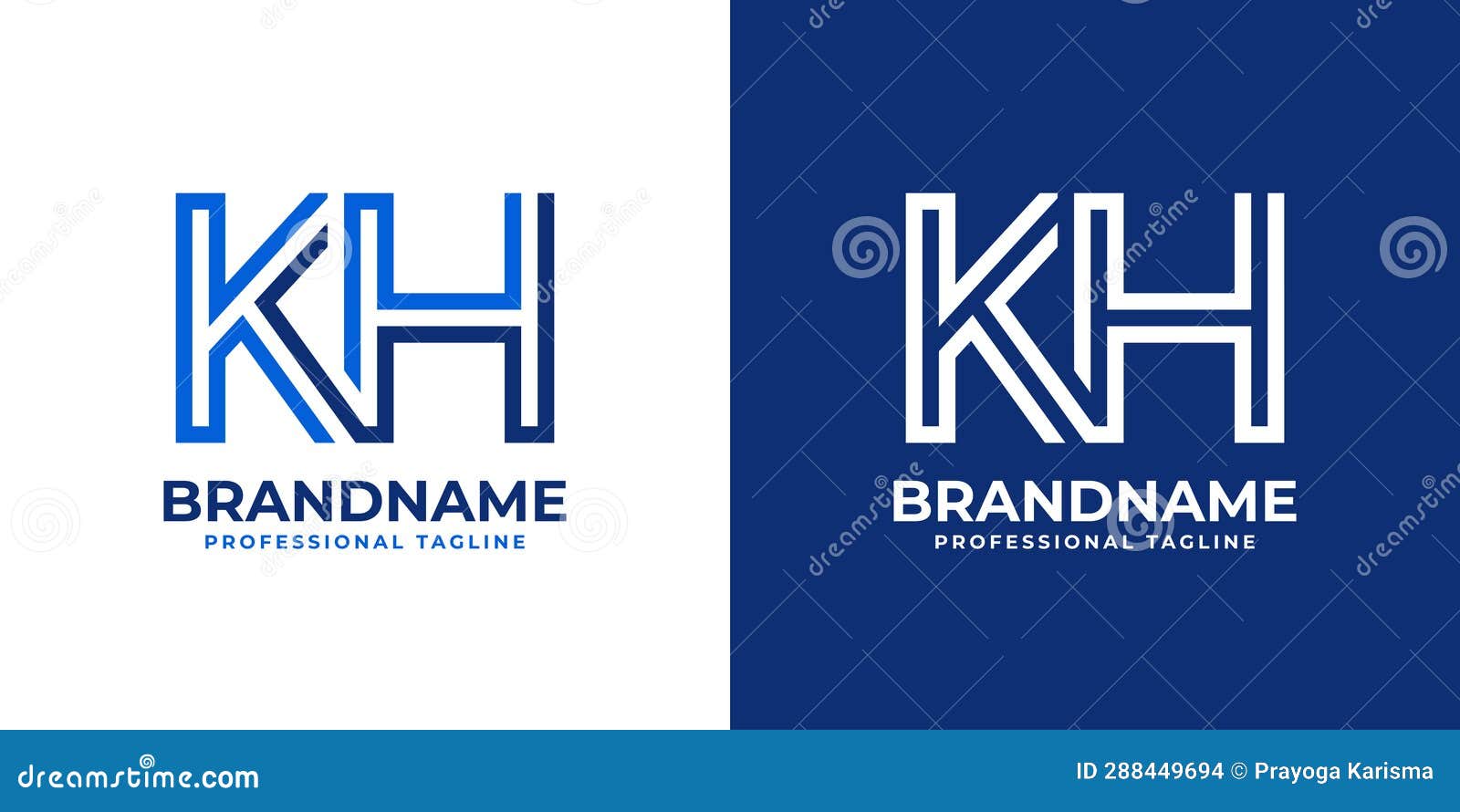 Letter KH Line Monogram Logo, Suitable for Business with KH or HK ...