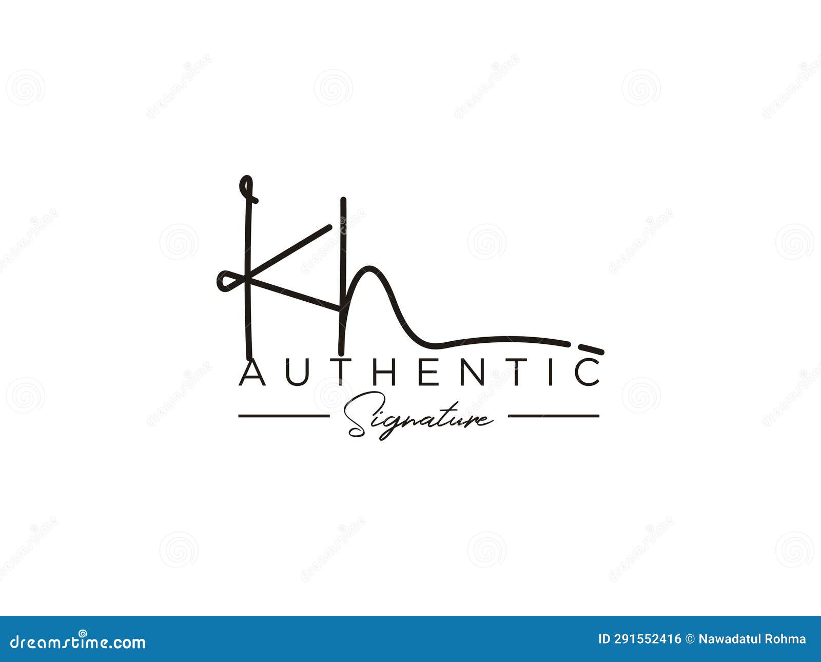 Letter KH Signature Logo Template Vector Stock Vector - Illustration of ...