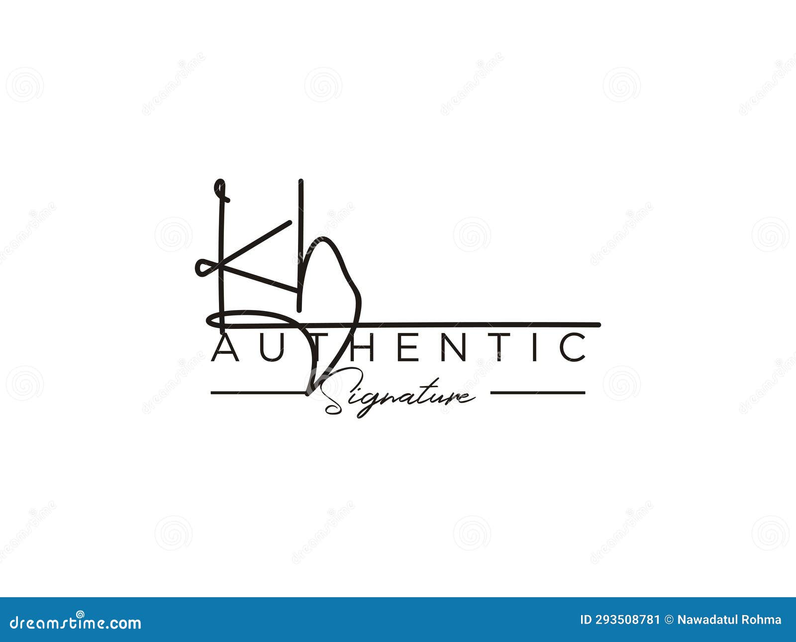 Letter KH Signature Logo Template Vector Stock Vector - Illustration of ...